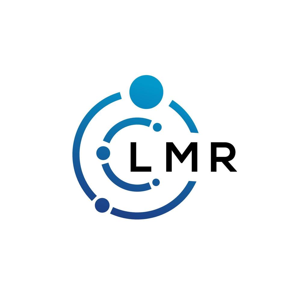 Diseño de logotipo de tecnología de letras lmr sobre fondo blanco. lmr creative initials letter ...