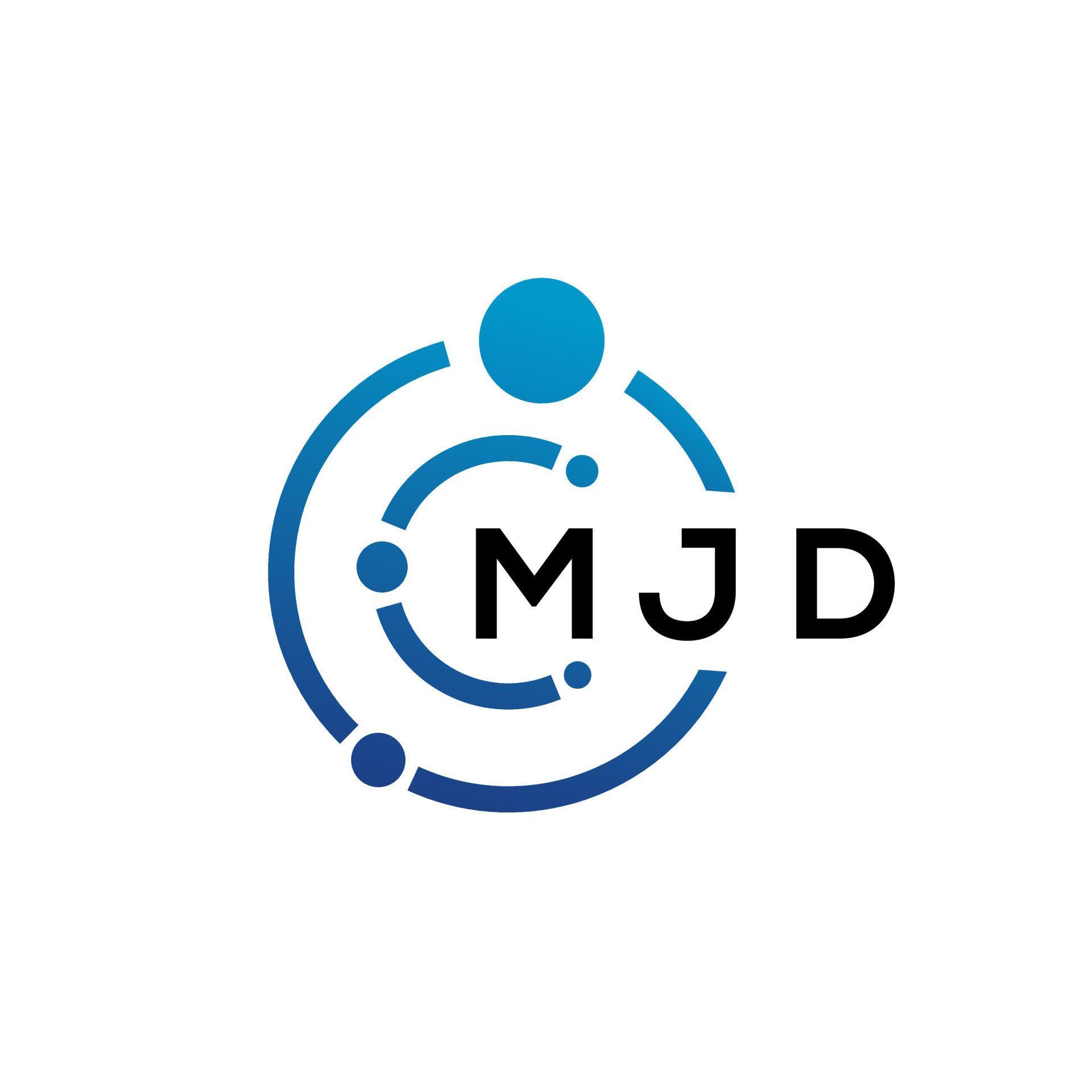 MJD letter technology logo design on white background. MJD creative initials letter IT logo ...