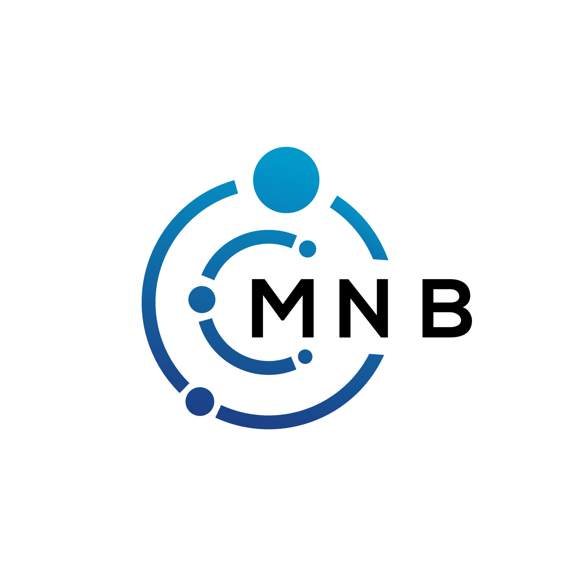 diseño de logotipo de tecnología de letras mnb sobre fondo blanco. mnb creative initials letter ...