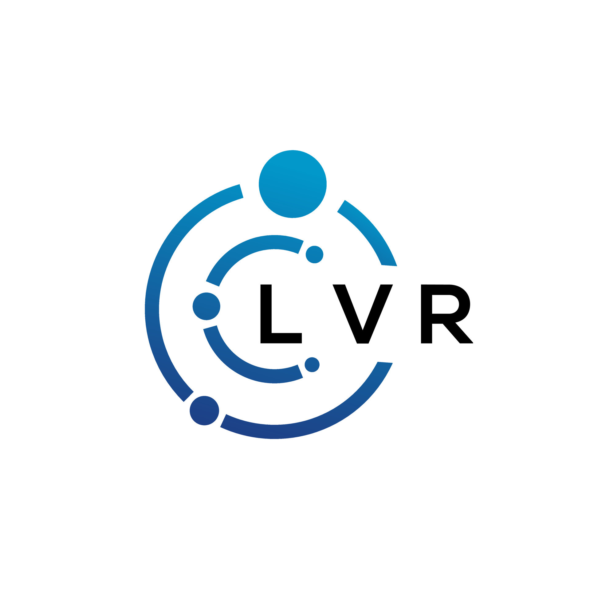 Diseño de logotipo de tecnología de letras lvr sobre fondo blanco. lvr creative initials letter ...