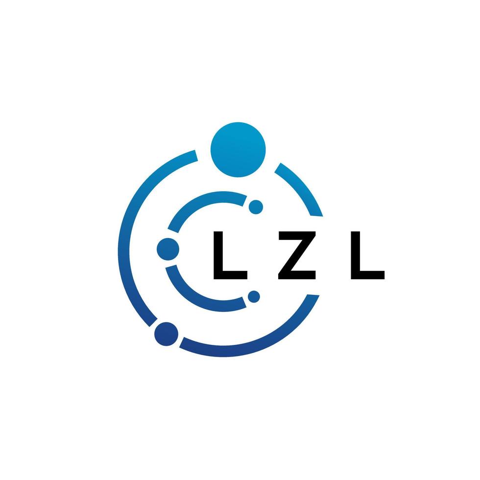 Diseño de logotipo de tecnología de letras lzl sobre fondo blanco. lzl creative initials letter ...