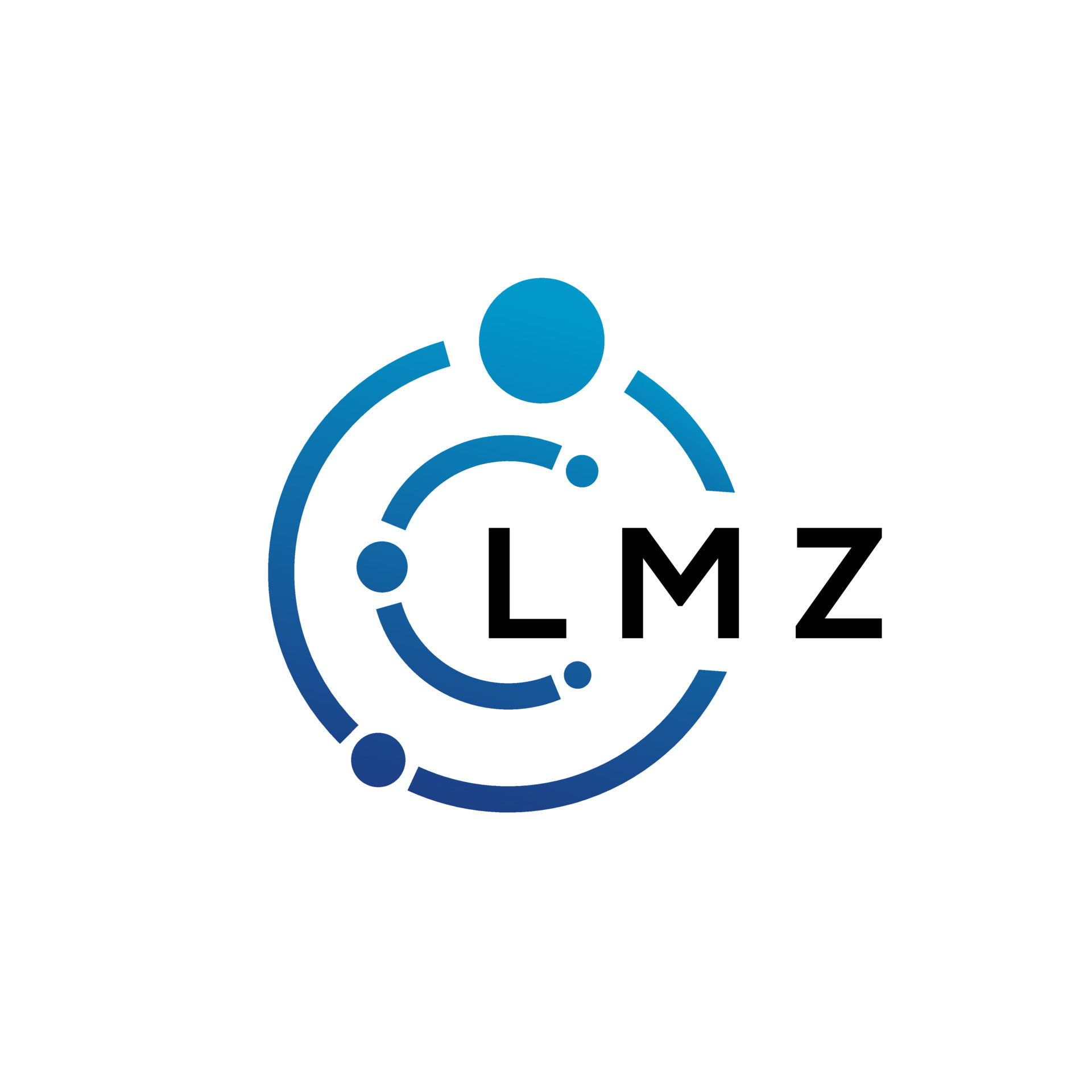 Diseño de logotipo de tecnología de letras lmz sobre fondo blanco. lmz creative initials letter ...