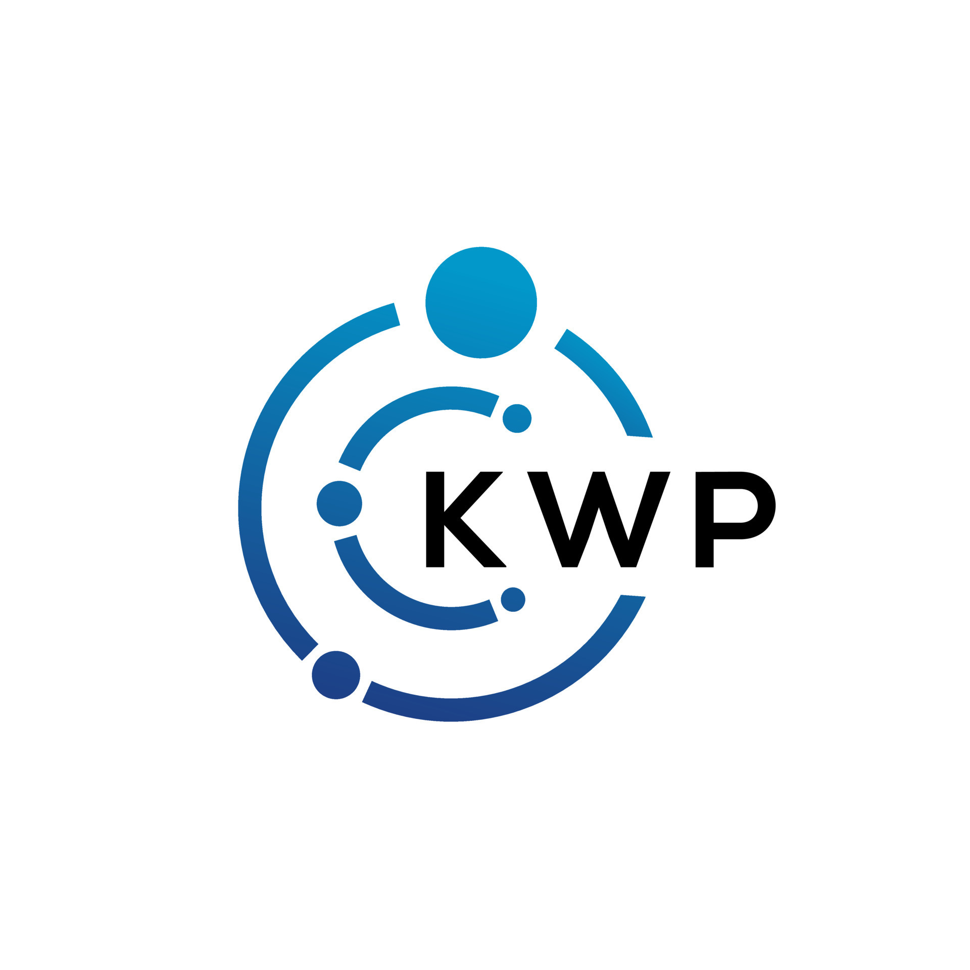 KWP letter technology logo design on white background. KWP creative initials letter IT logo ...