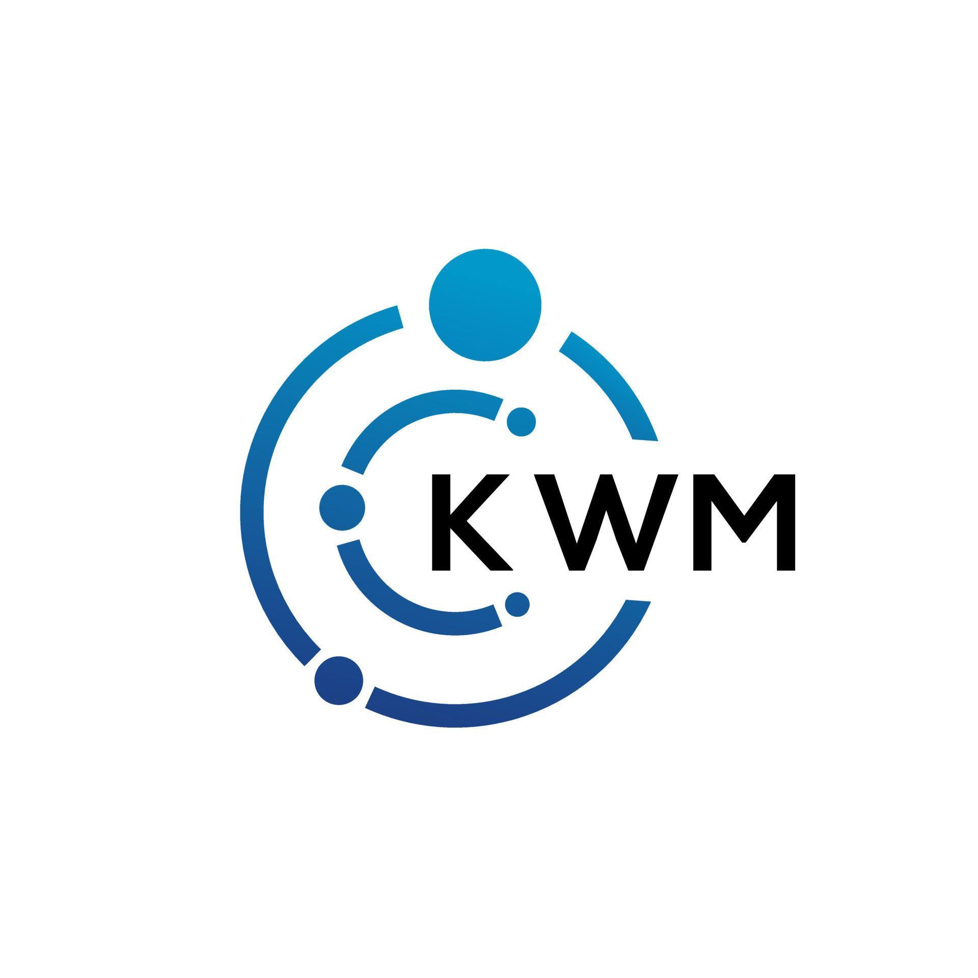 Kwm Letter Technology Logo Design On White Background Kwm Creative