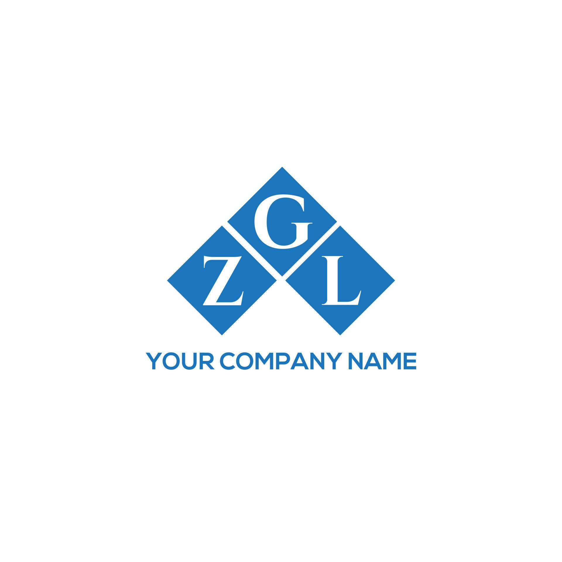 ZGL letter logo design on WHITE background. ZGL creative initials letter logo concept. ZGL ...