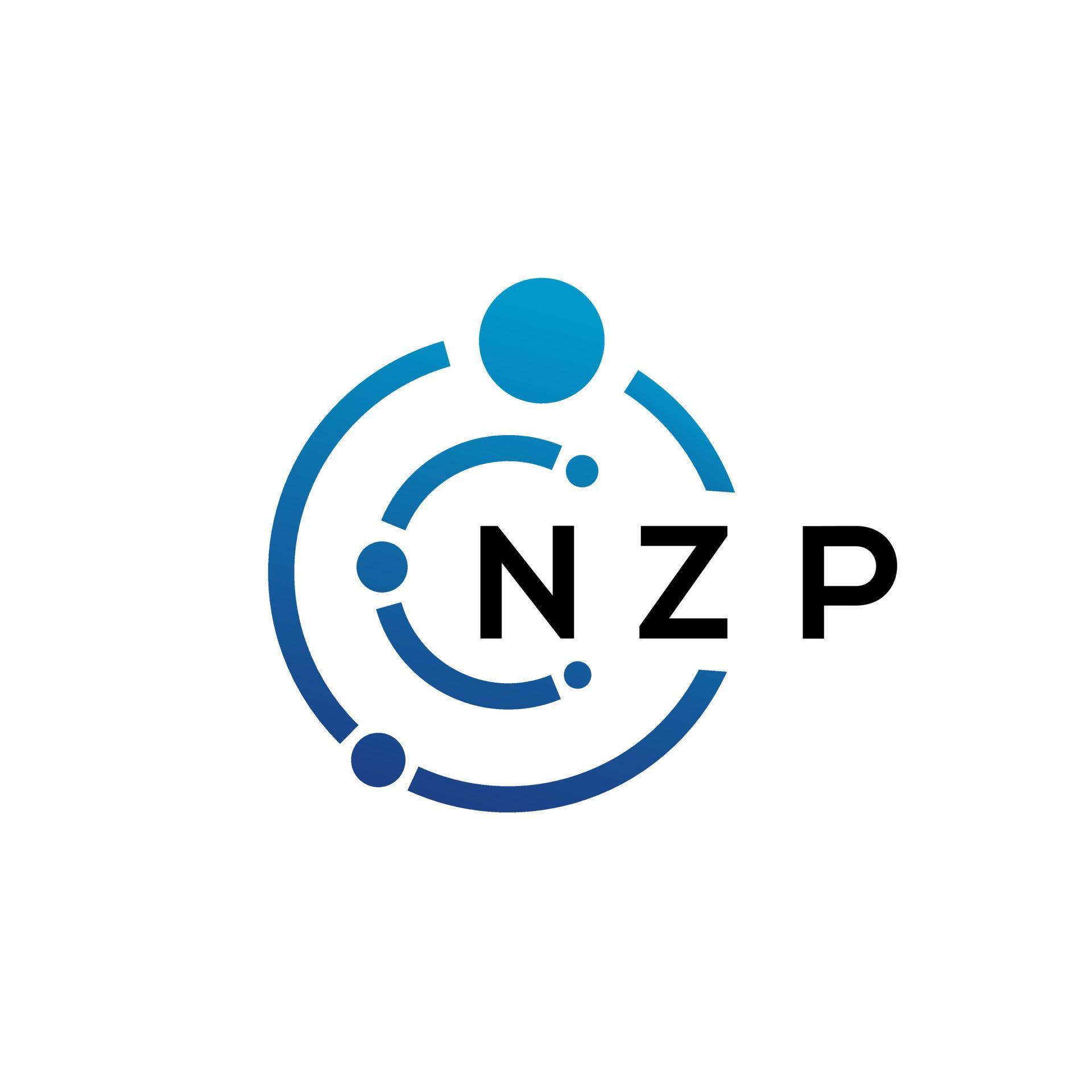Diseño de logotipo de tecnología de letras nzp sobre fondo blanco. nzp creative initials letter ...