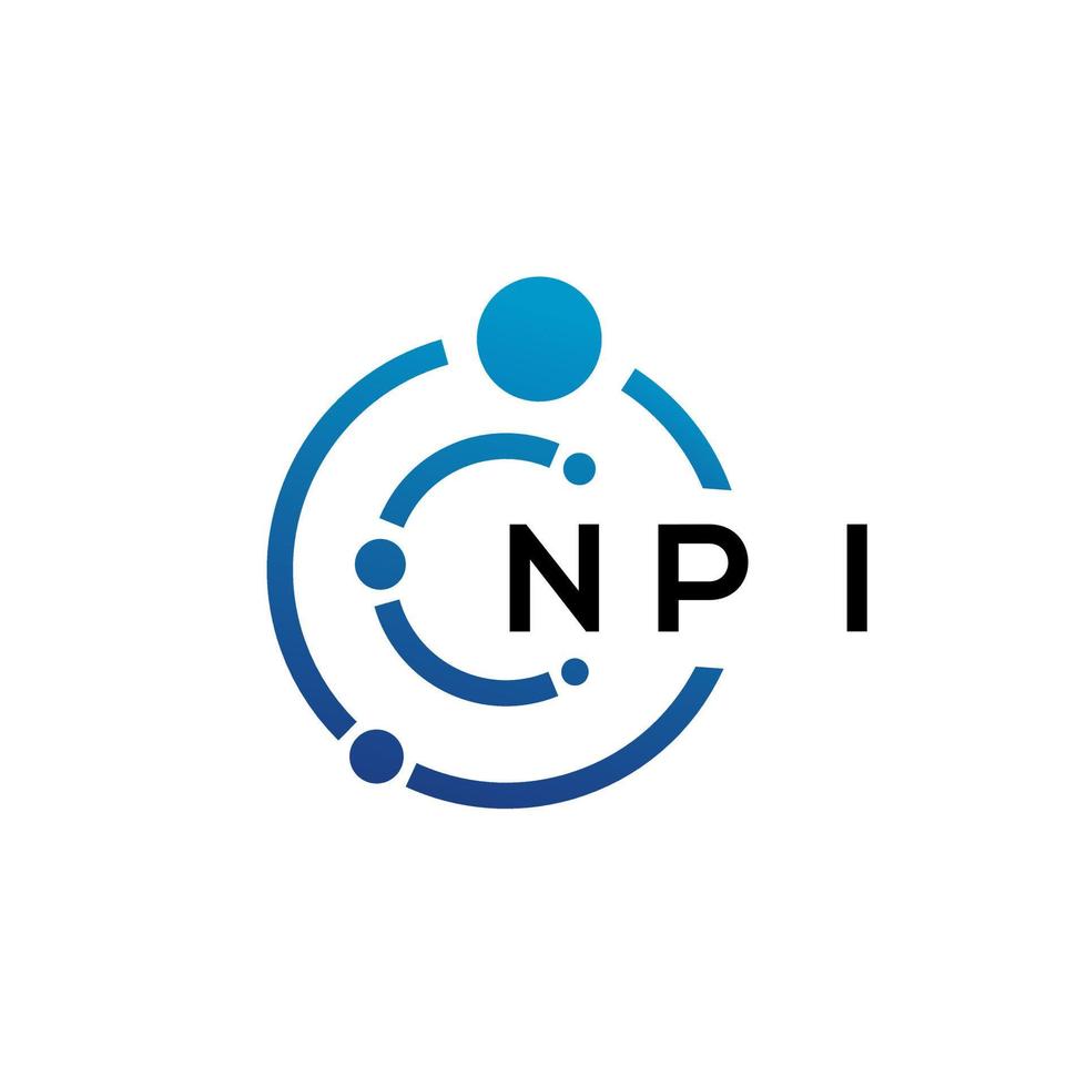 diseño de logotipo de tecnología de letras npi sobre fondo blanco. npi creative initials letter ...