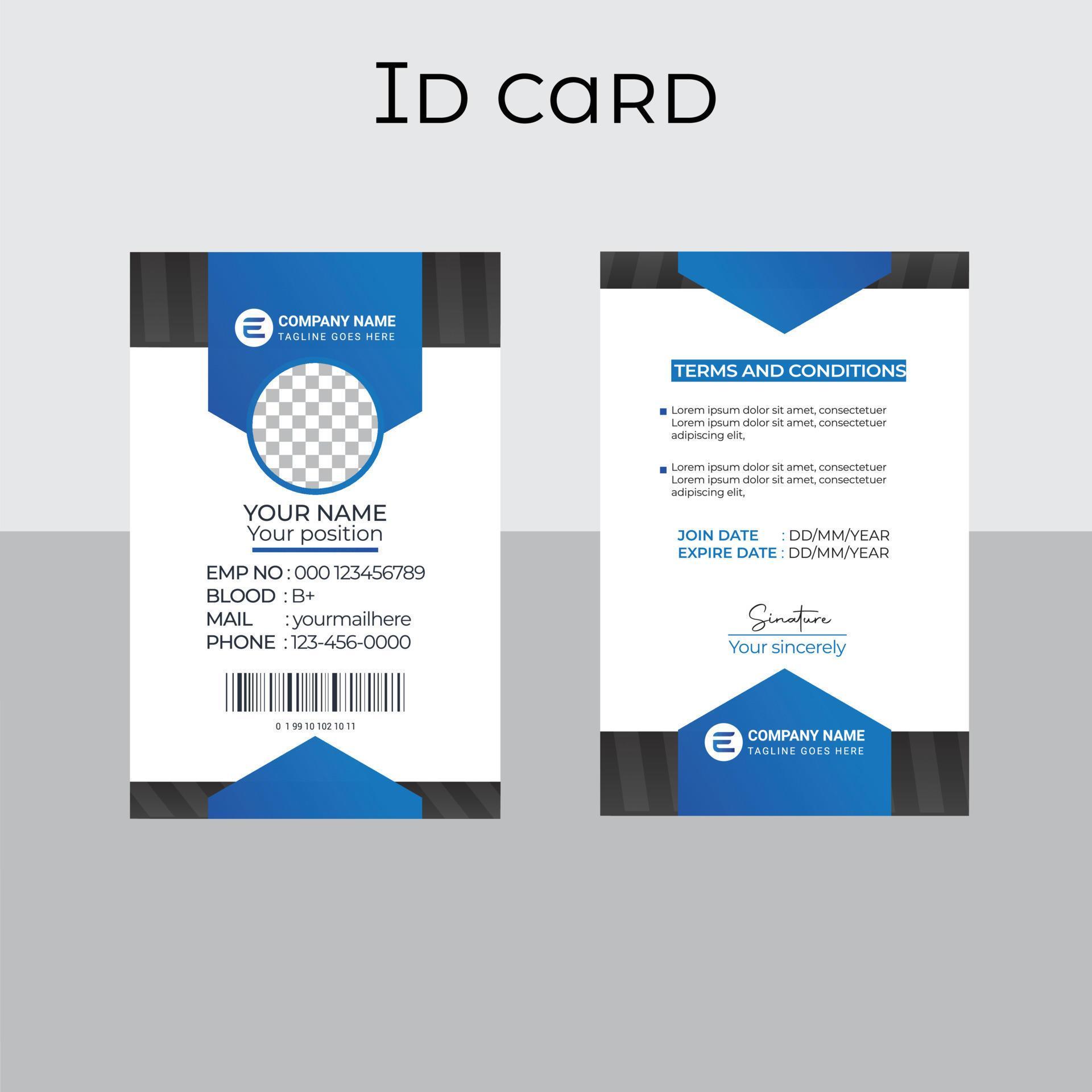 Modern And Creative Corporate Company Employee Id Card Template