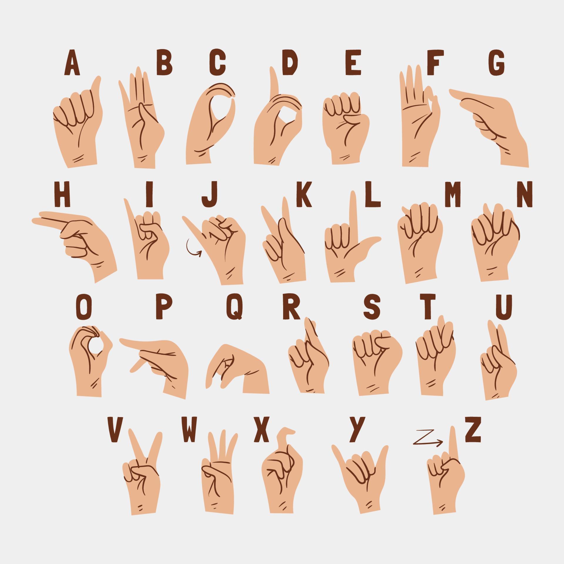 Sign Language Alphabeths 10223585 Vector Art at Vecteezy
