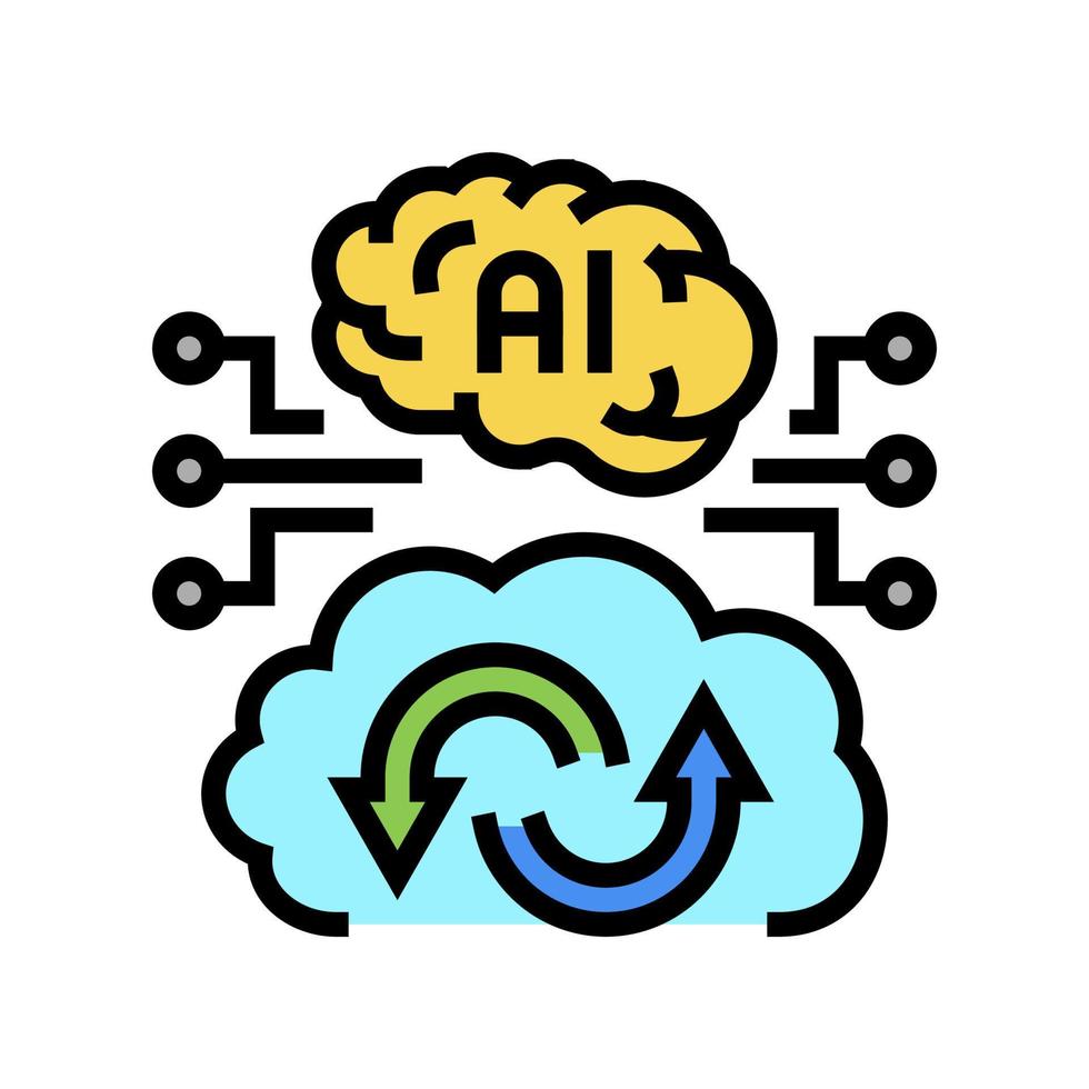 ai artificial intelligence finance technology color icon vector ...