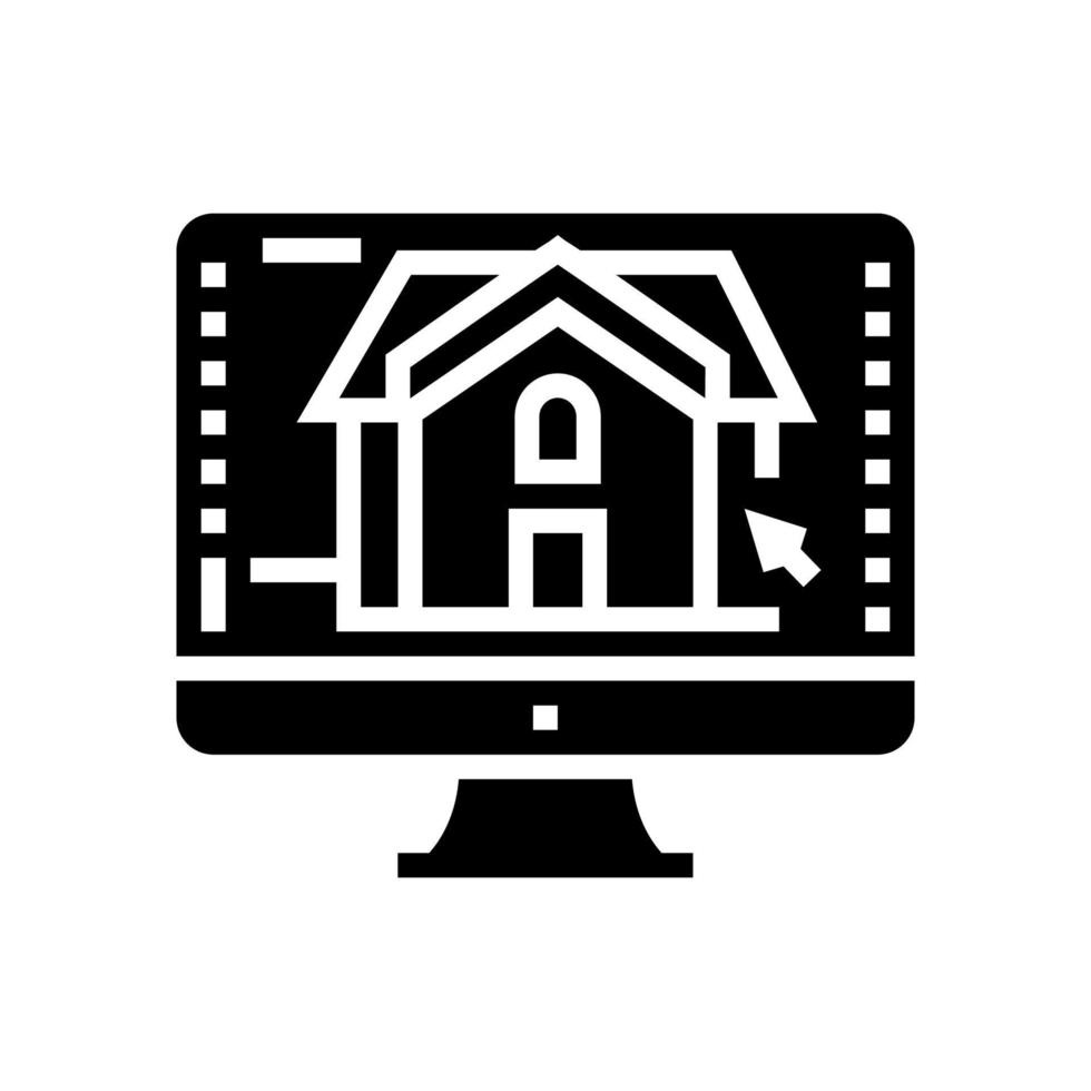 3d architecture visualization glyph icon vector illustration 10225488 ...