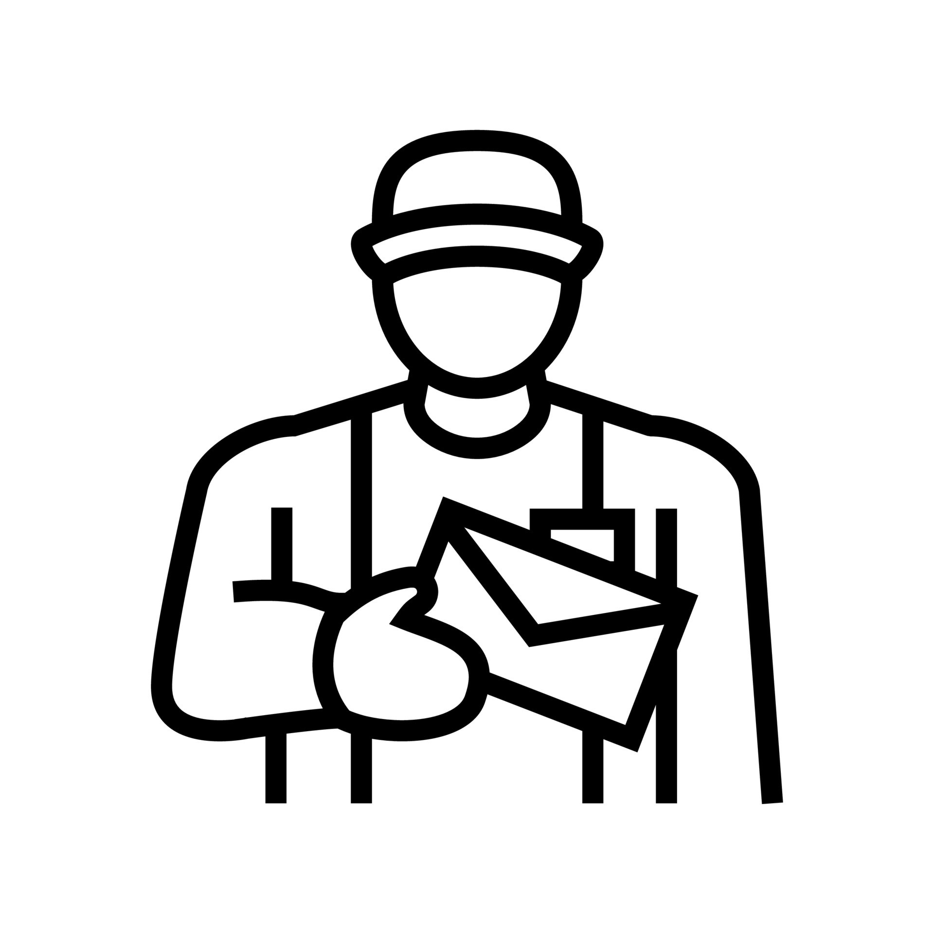 postman worker line icon vector illustration 10225513 Vector Art at ...
