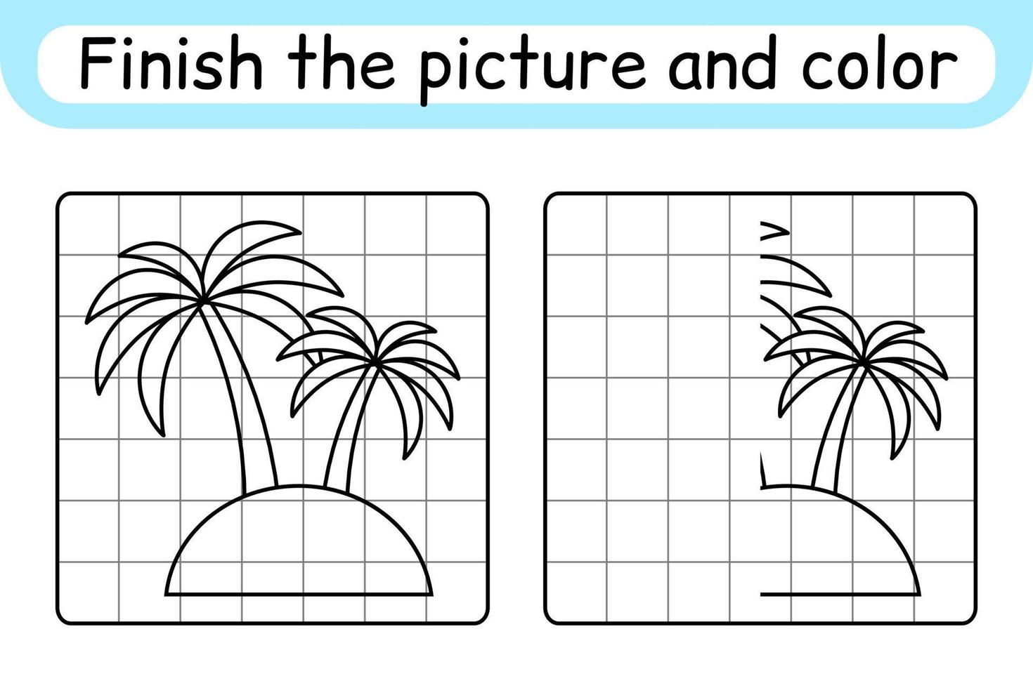 completar la palma de la imagen. copiar la imagen y el color. terminar ...