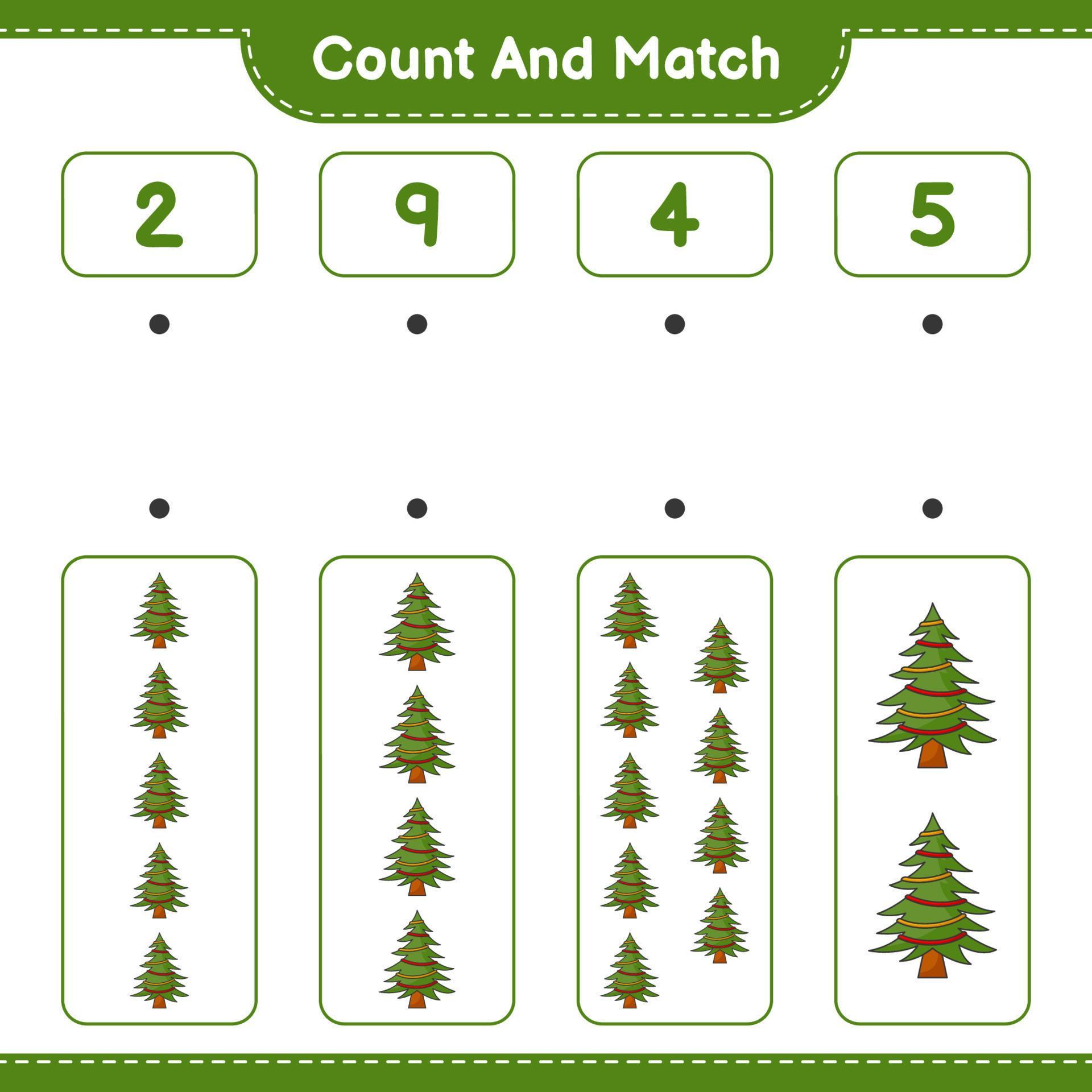 Count and match, count the number of Christmas Tree and match with the ...