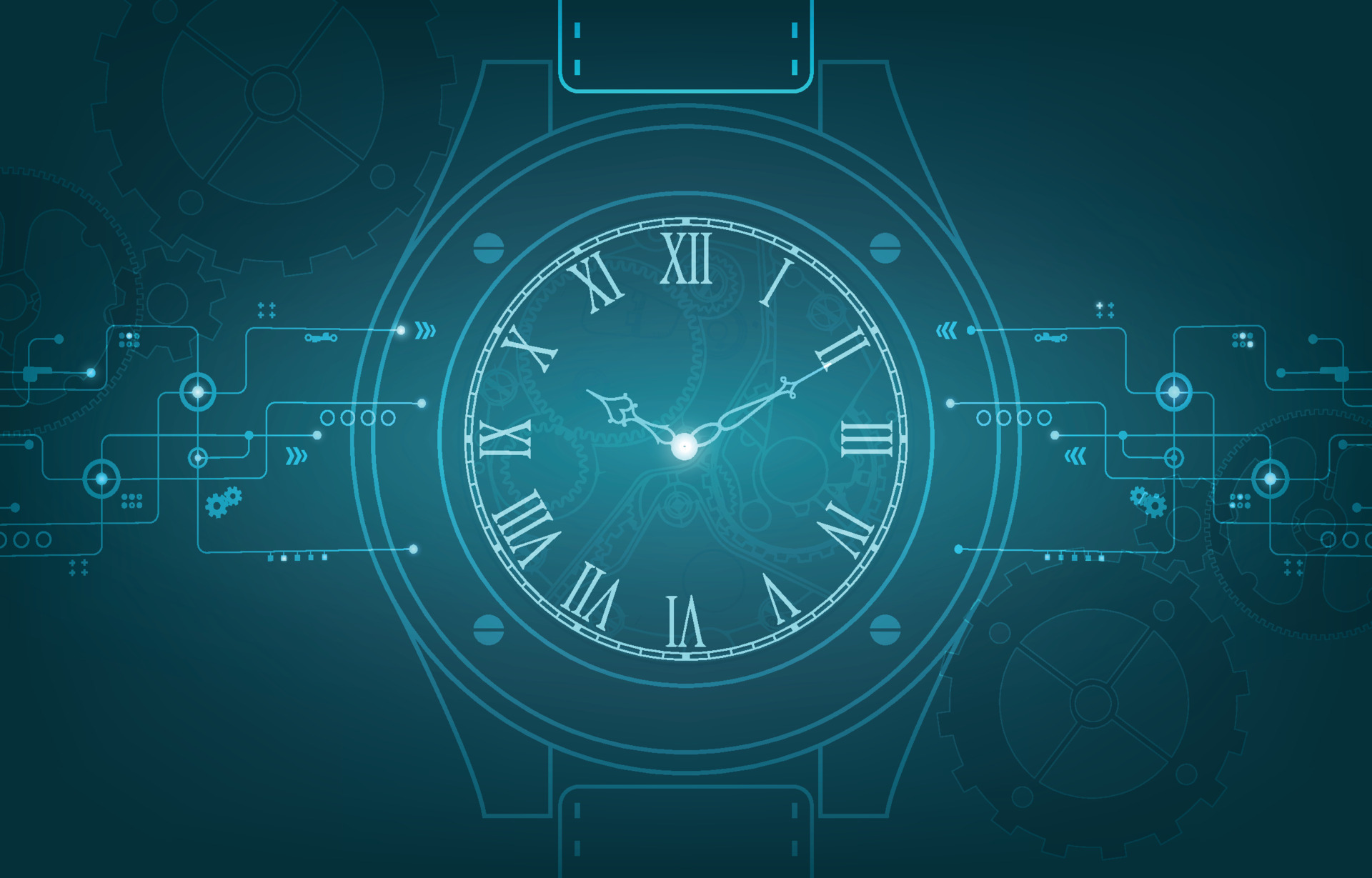 Technology clock vector background.computer time concept 10227206 ...