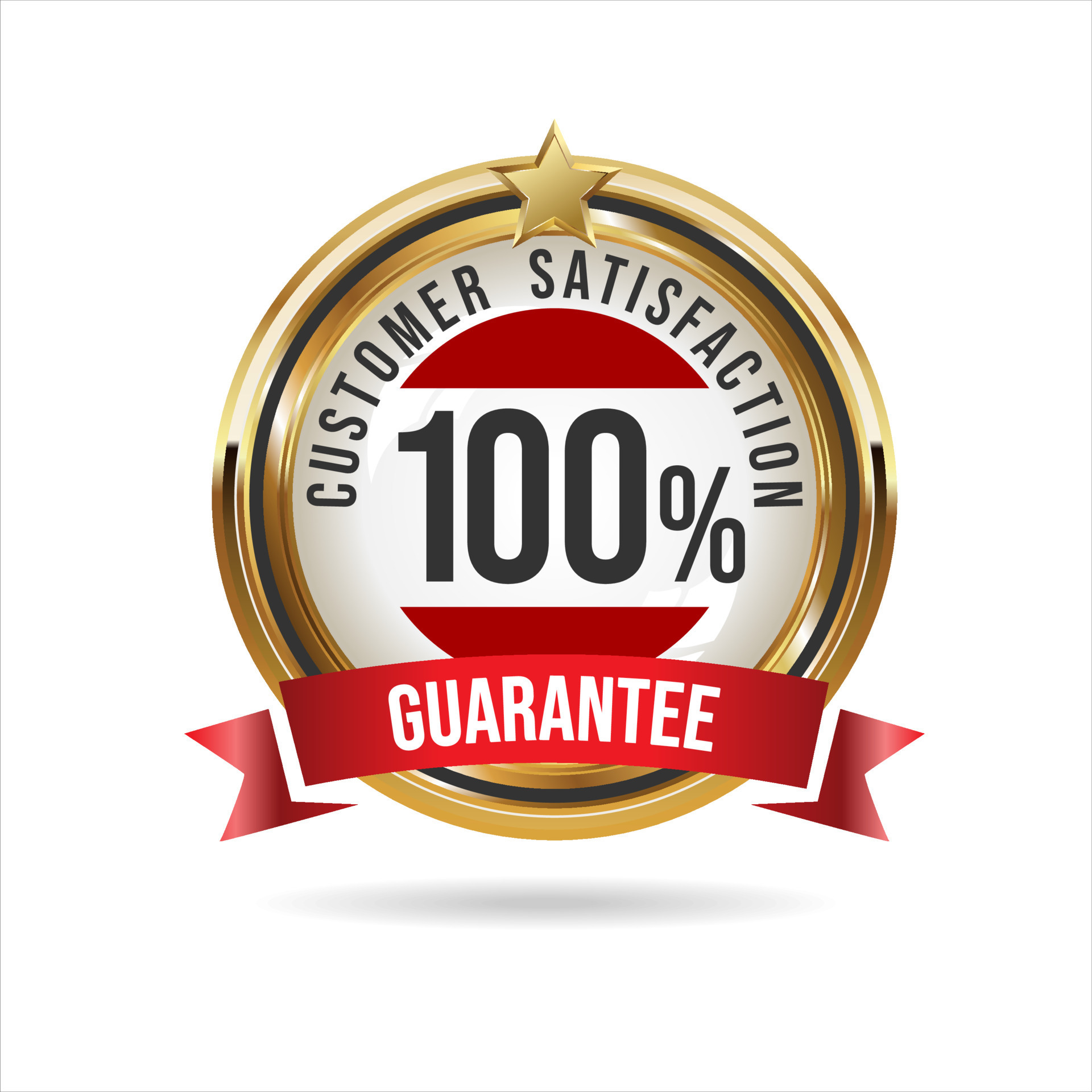 Customer satisfaction guaranteed hundred percent golden badge 10228621 ... Customer satisfaction guaranteed hundred percent golden badge 10228621 ...