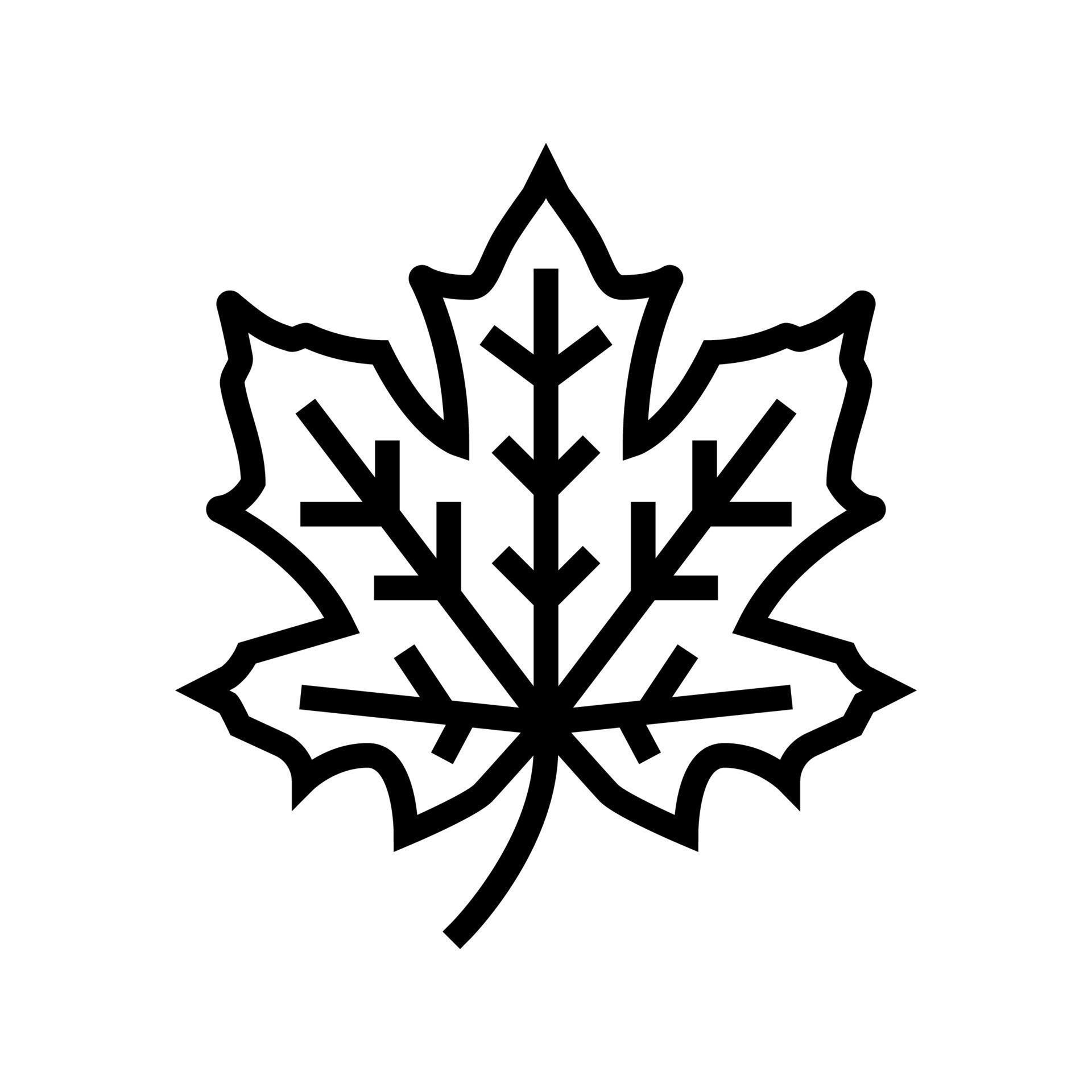 Maple Tree Leaf Line Icon Vector Illustration 10231725 Vector Art At Vecteezy