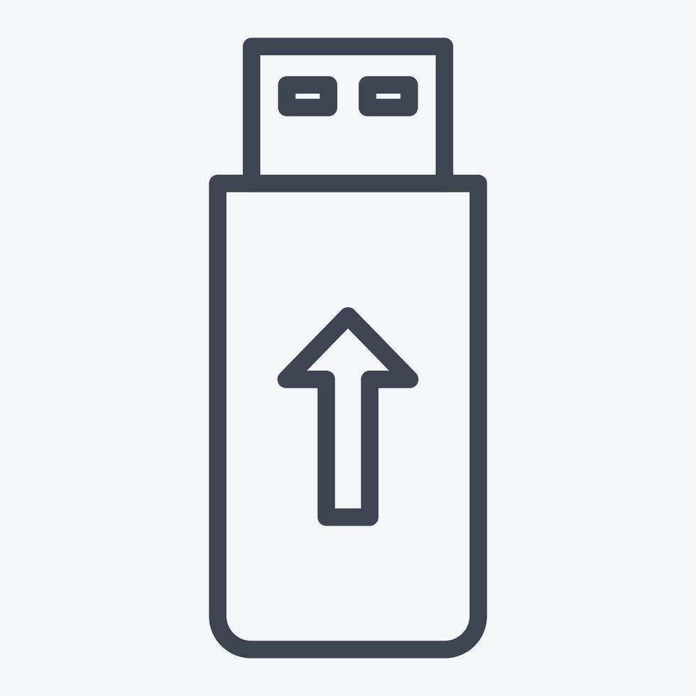 Icon Flashdisk Suitable For Computer Components Symbol Line Style Simple Design Editable