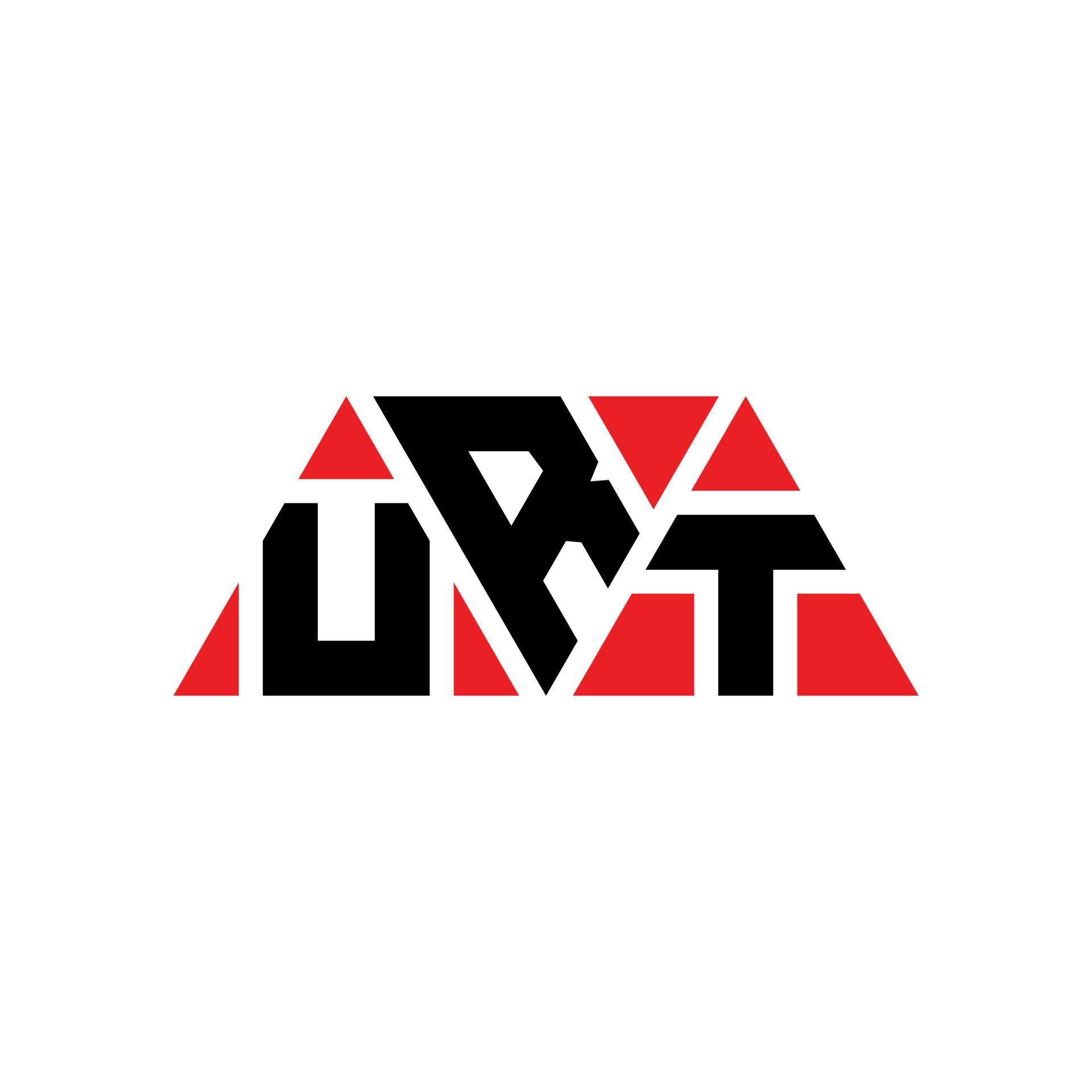 diseño de logotipo de letra de triángulo urt con forma de triángulo. monograma de diseño de ...