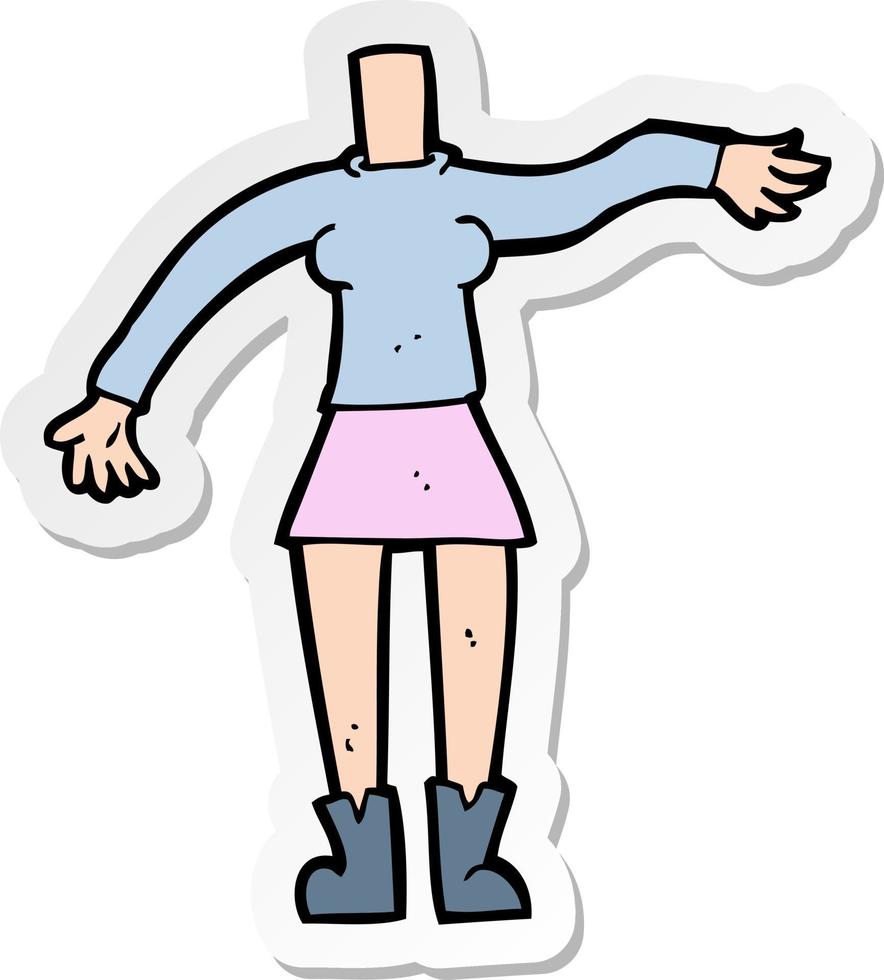 Sticker Of A Cartoon Female Body 10239682 Vector Art At Vecteezy