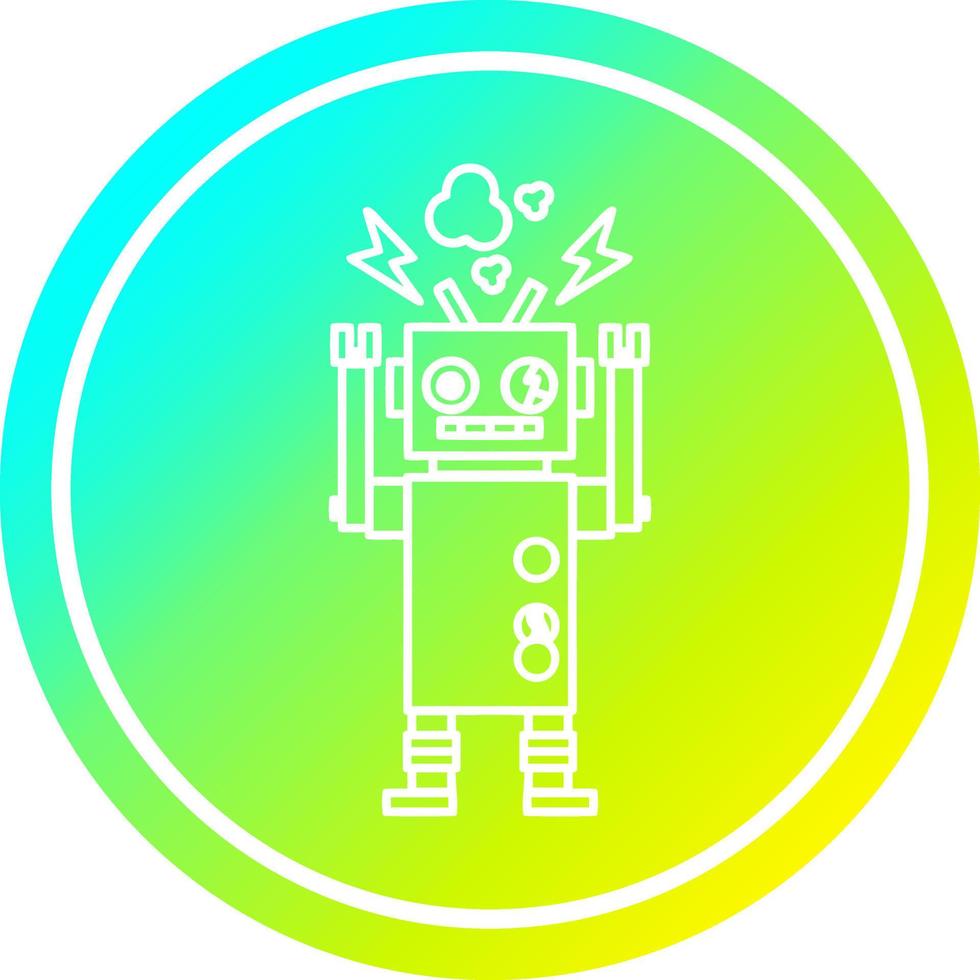 Malfunctioning Robot Circular In Cold Gradient Spectrum 10240645 Vector Art At Vecteezy