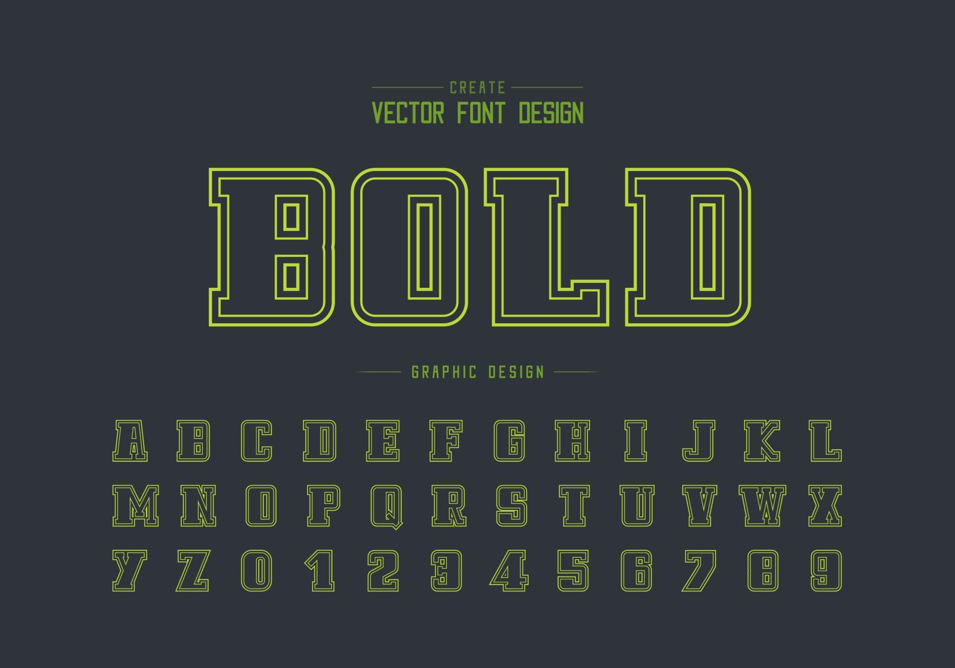 Double line font and bold alphabet vector, Script and number design ...