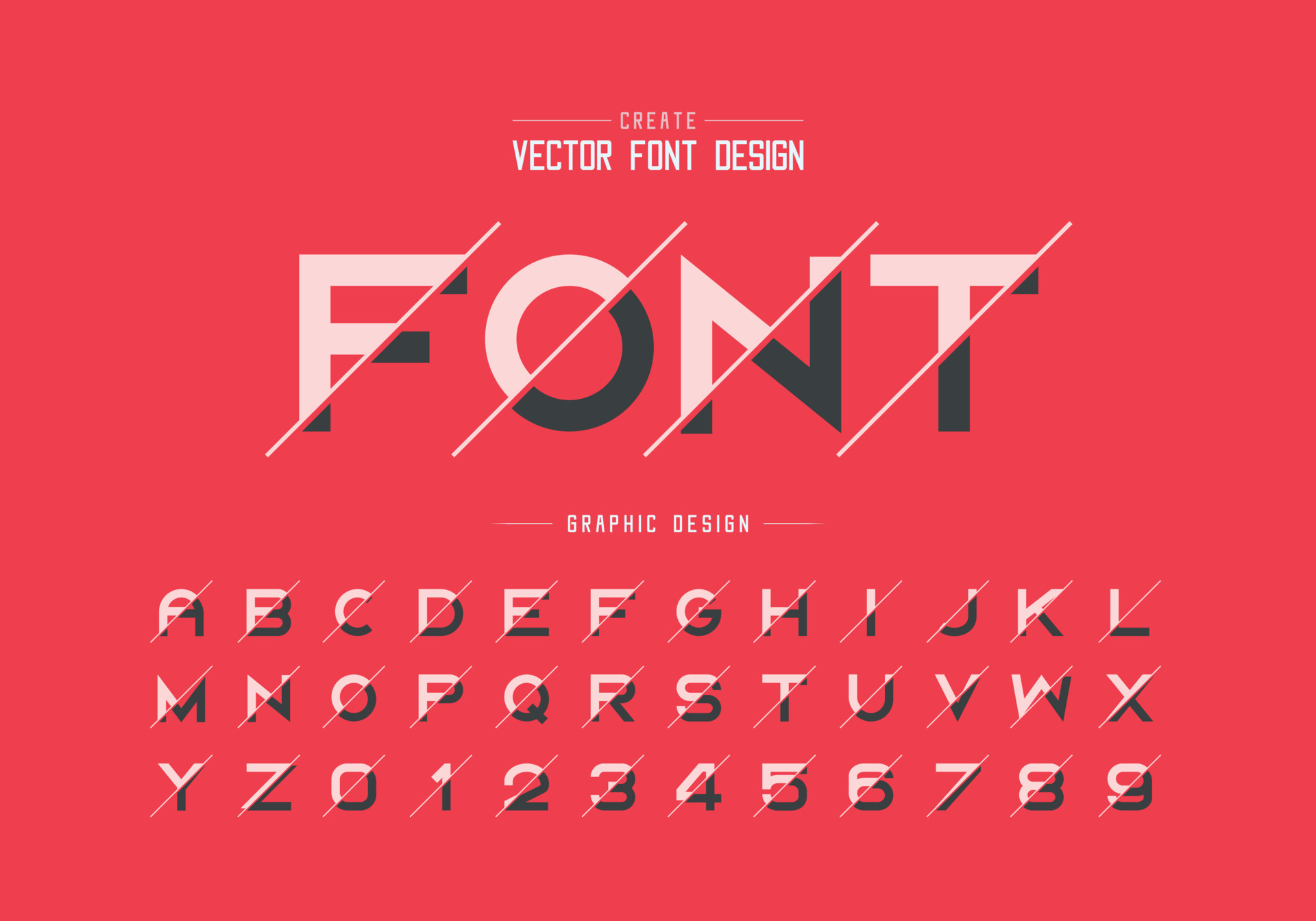 Sliced Font And Alphabet Vector Bold Typeface Letter And Number Design sliced-font-and-alphabet-vector-bold-typeface-letter-and-number-design