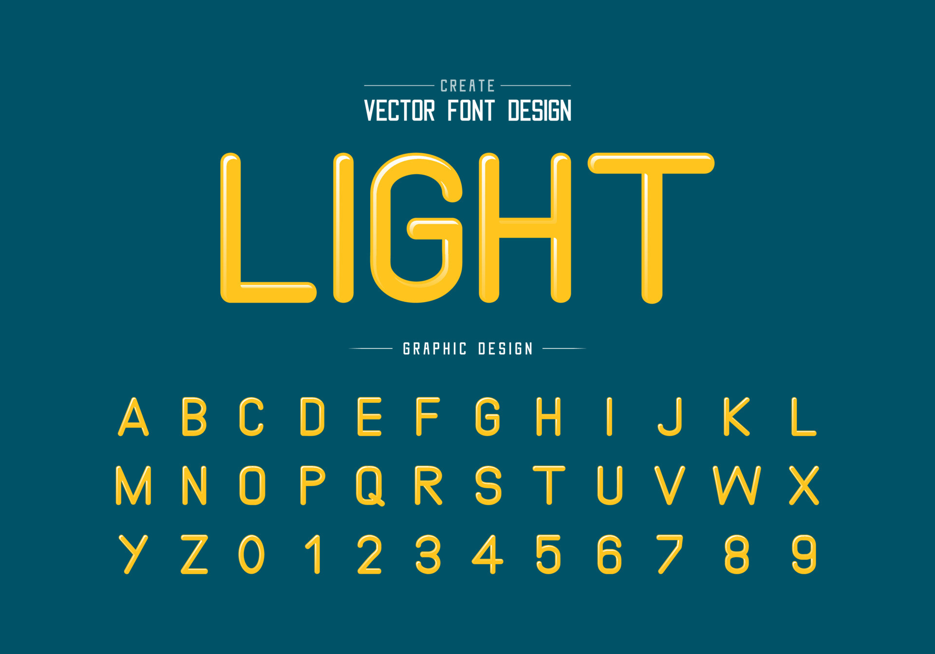 Highlights font and alphabet vector, Typeface letter and number design ...