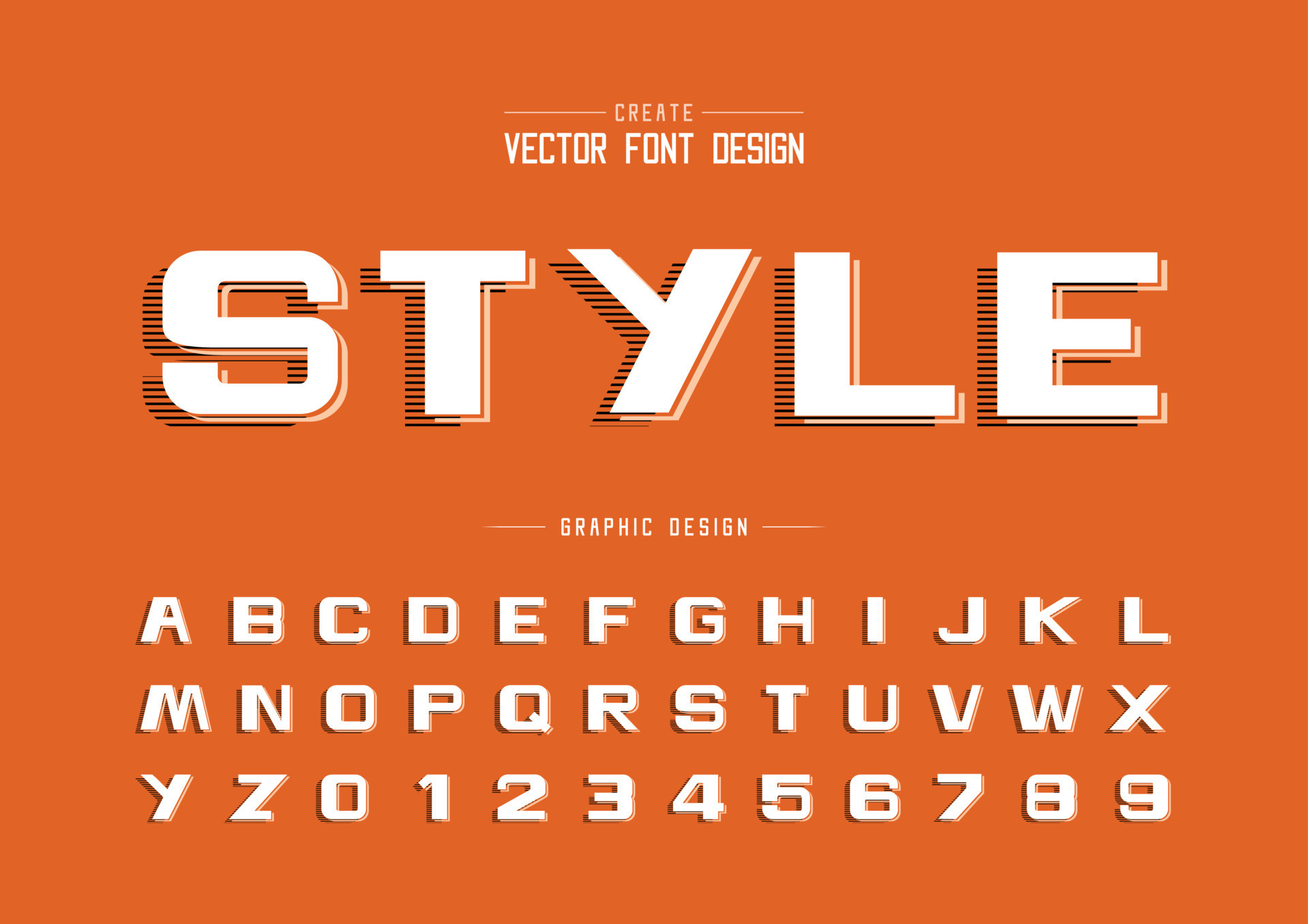 Bold Font and alphabet vector, Line Design typeface letter and number ...