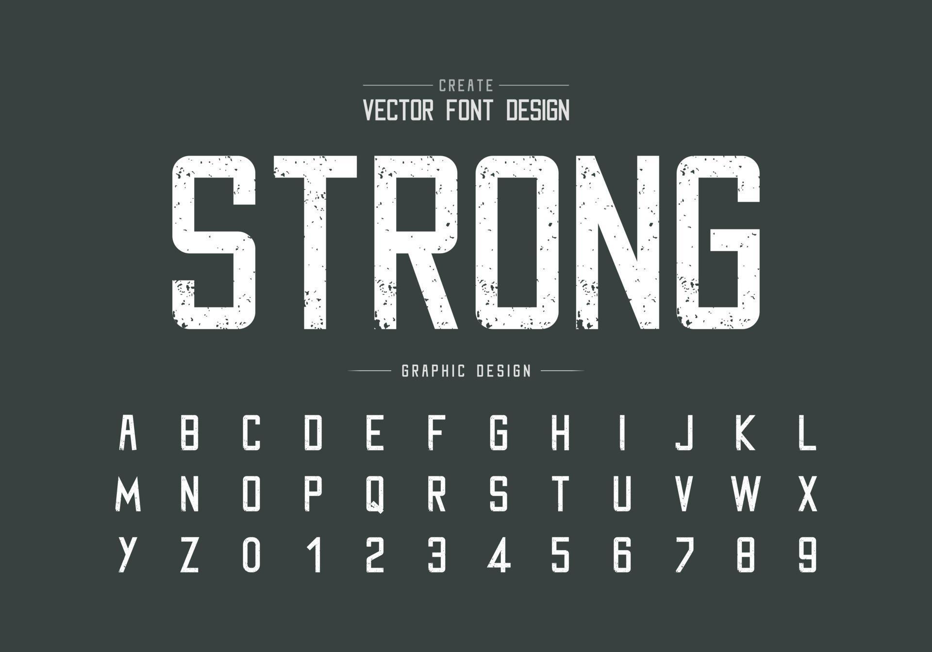 Texture Font And Alphabet Vector Rough Typeface And Letter Number Design Graphic Text On