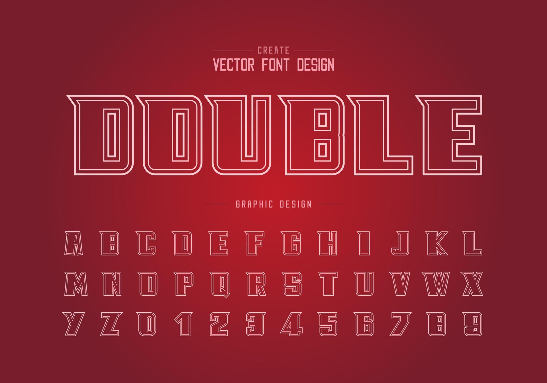 Double line font and bold alphabet vector, Modern Typeface and letter ...