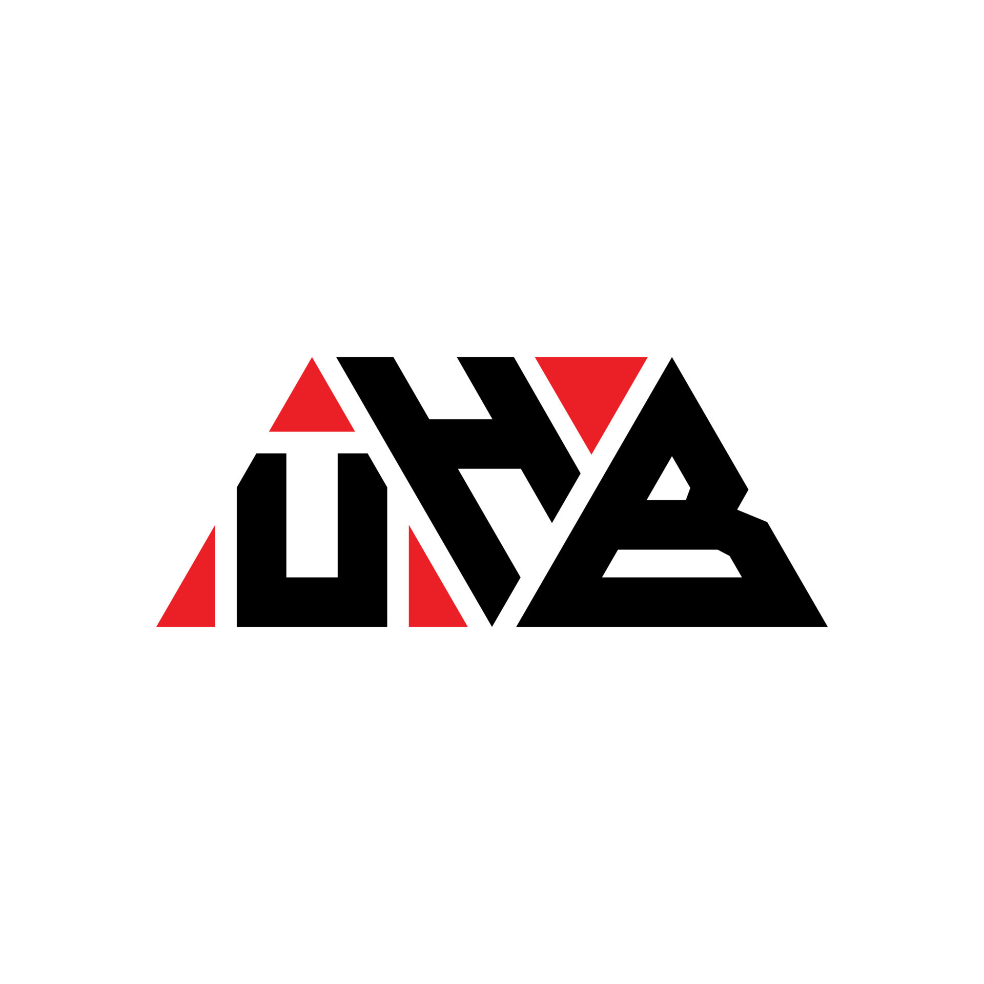 diseño de logotipo de letra triangular uhb con forma de triángulo. monograma de diseño del ...