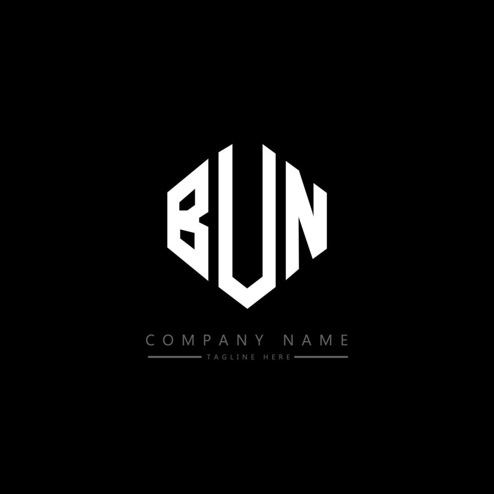 BUN letter logo design with polygon shape. BUN polygon and cube shape ...