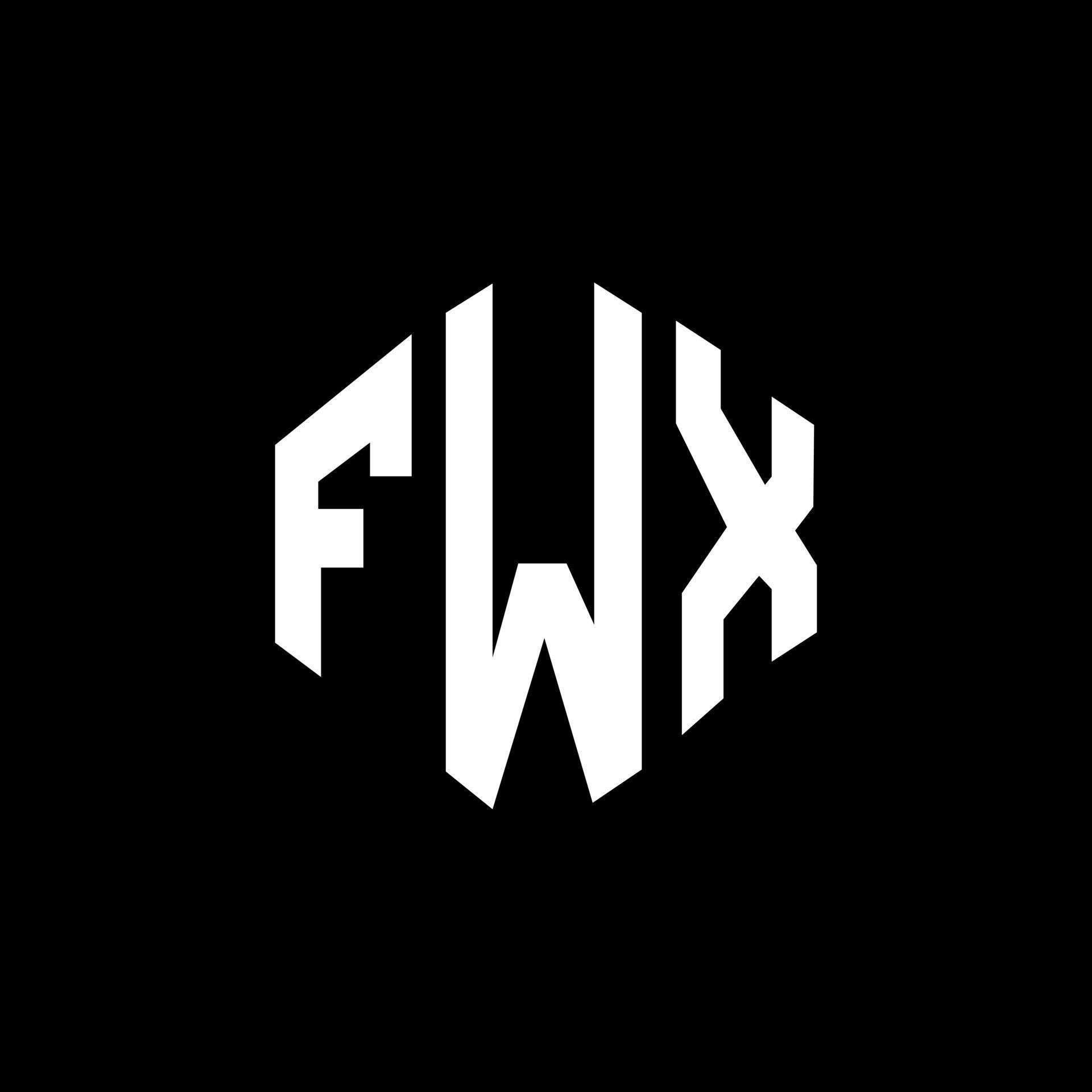 FWX letter logo design with polygon shape. FWX polygon and cube shape logo design. FWX hexagon ...