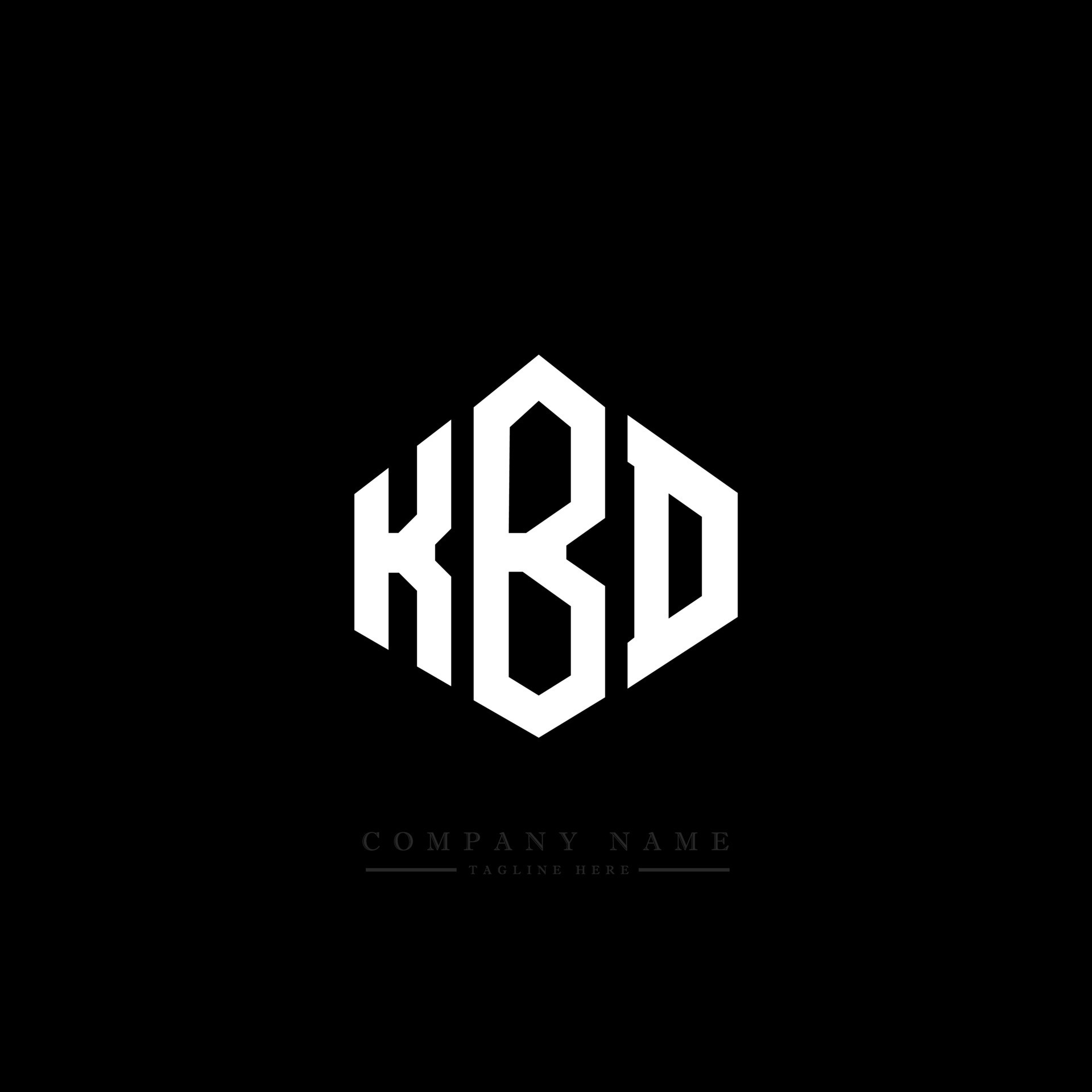 KBD letter logo design with polygon shape. KBD polygon and cube shape logo design. KBD hexagon ...