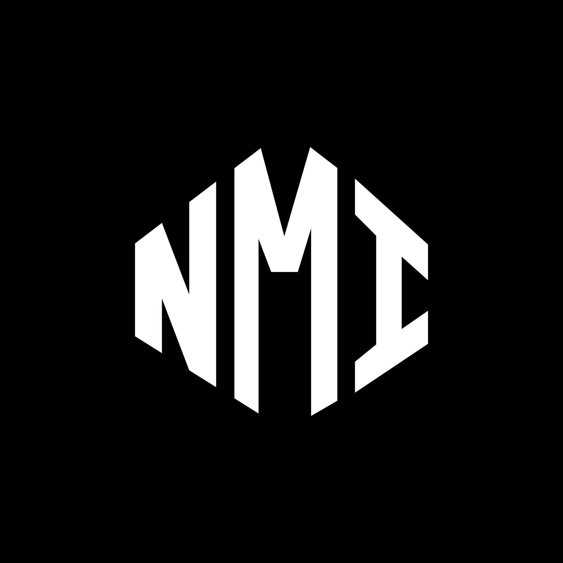 NMI letter logo design with polygon shape. NMI polygon and cube shape logo design. NMI hexagon ...