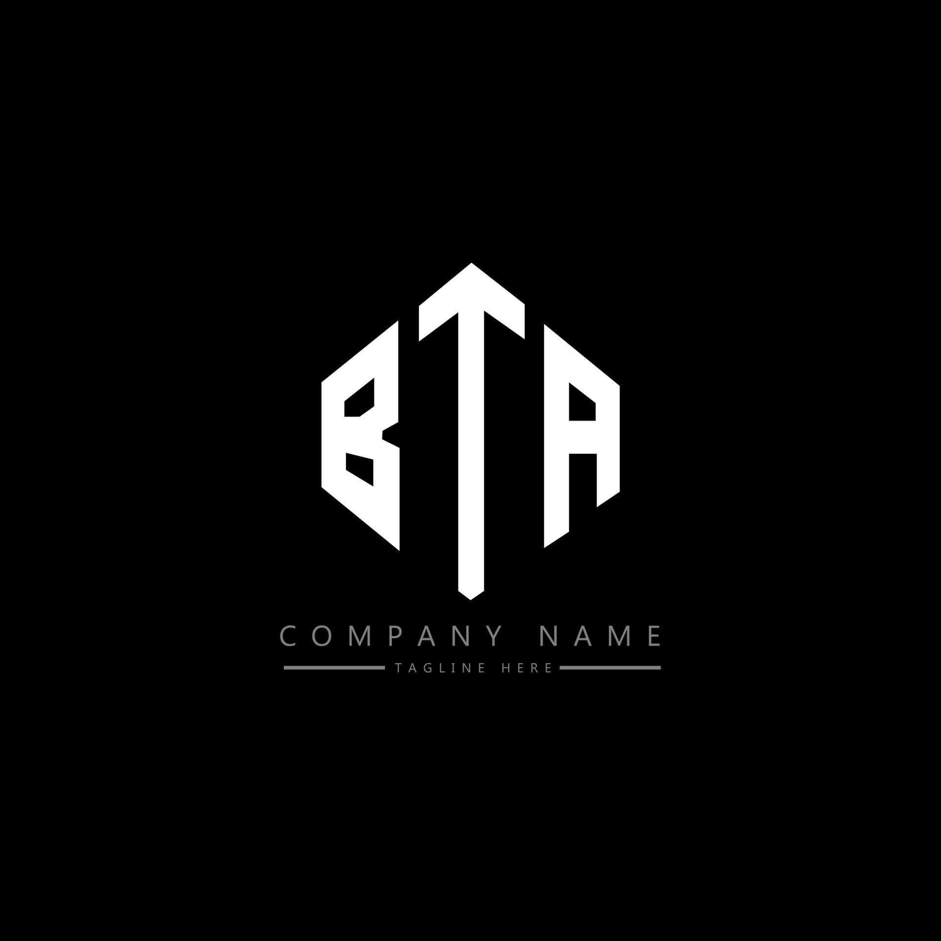 diseño de logotipo de letra bta con forma de polígono. diseño de logotipo de forma de cubo y ...