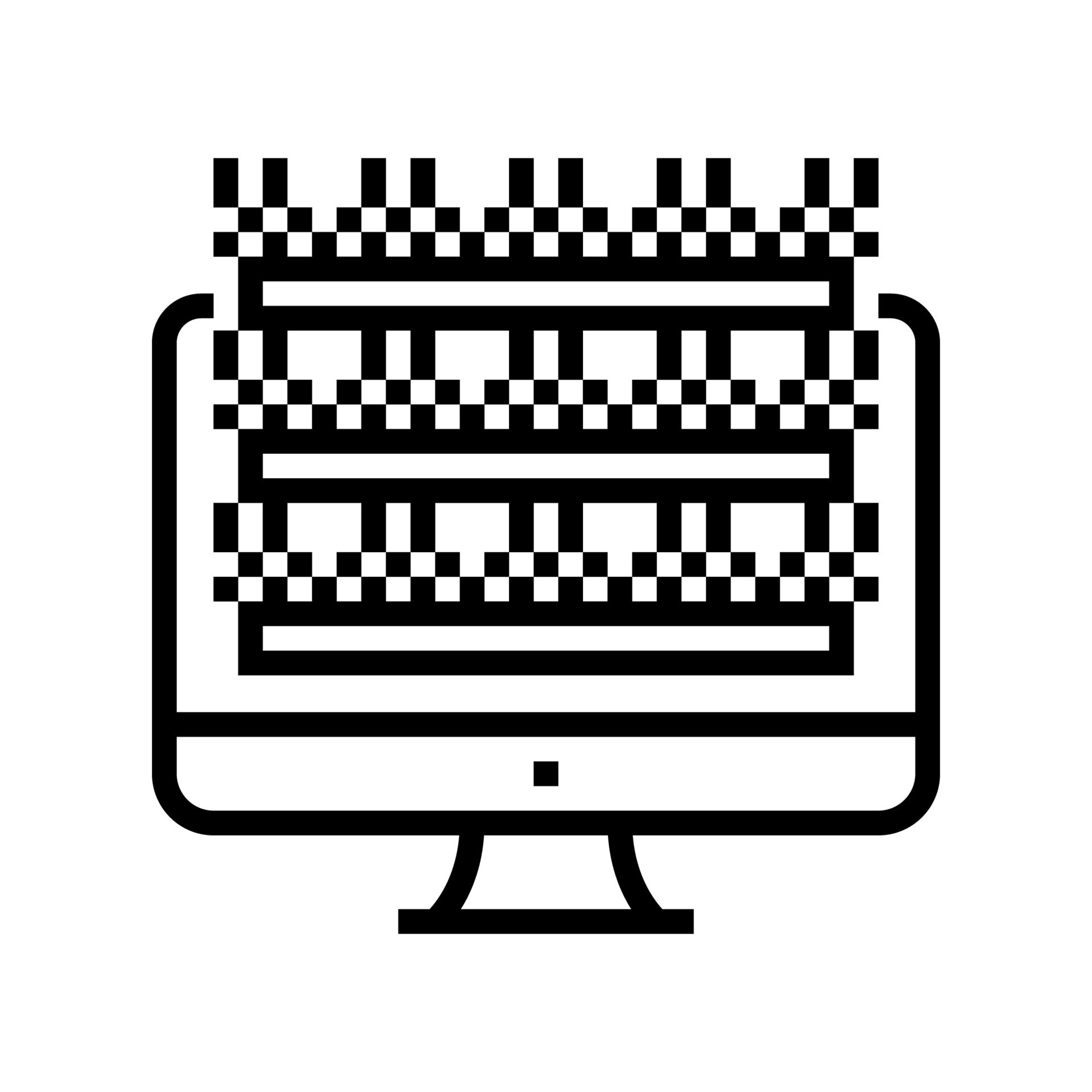 testing computer screen semiconductor manufacturing line icon vector ...