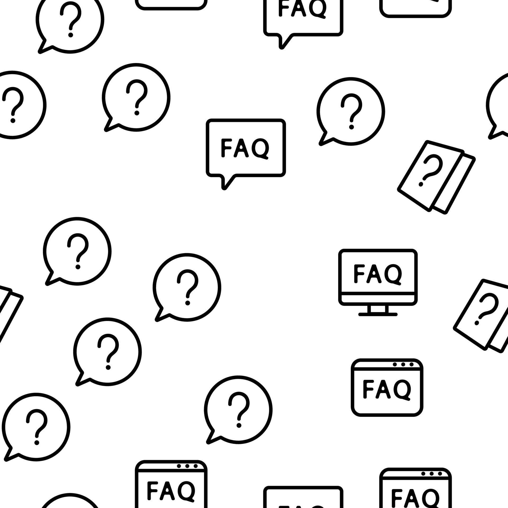 Faq Frequently Asked Questions Vector Seamless Pattern 10247041 Vector Art at Vecteezy