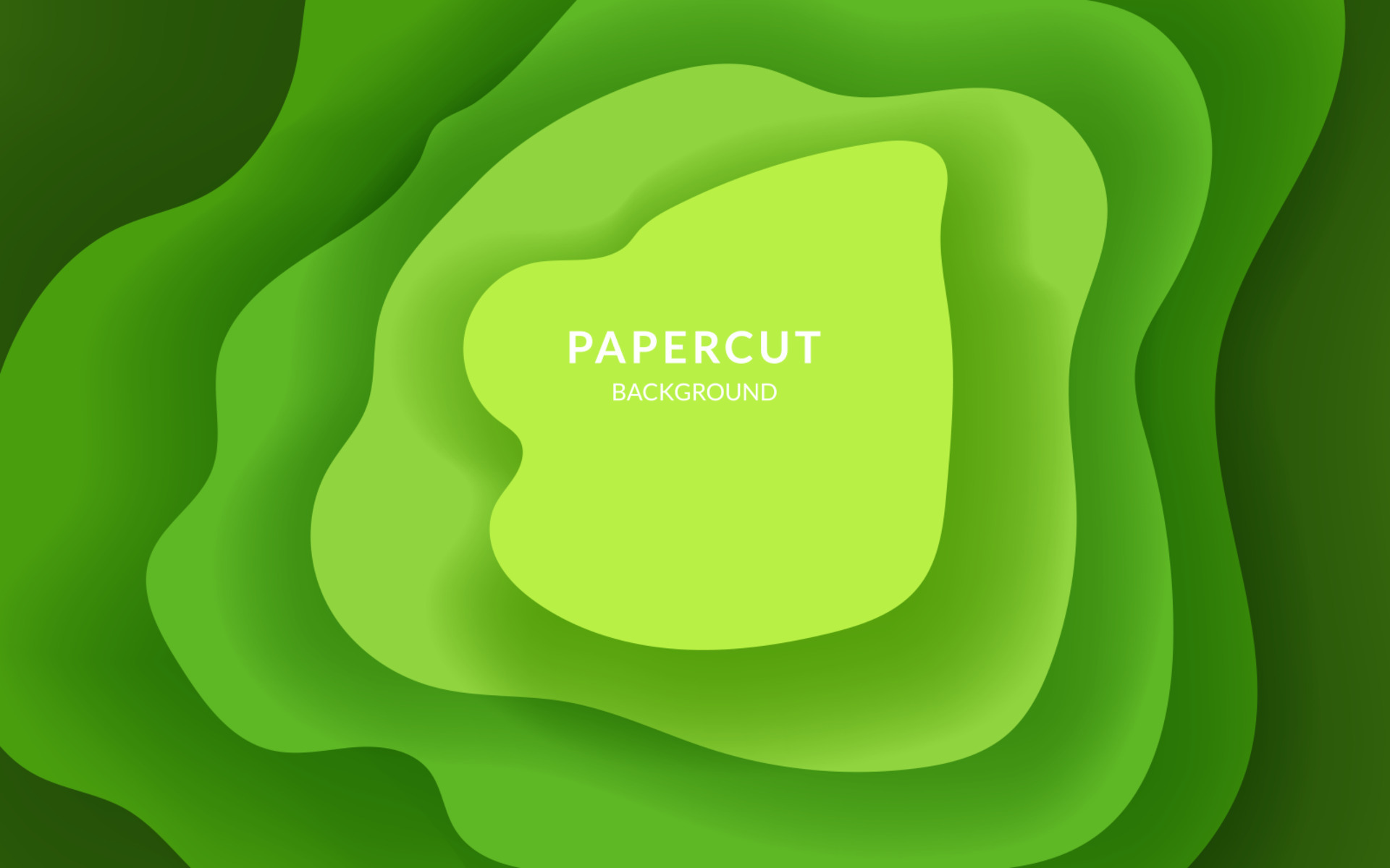 Multi Colored Abstract Green Colorful Wavy Papercut Overlap Layers