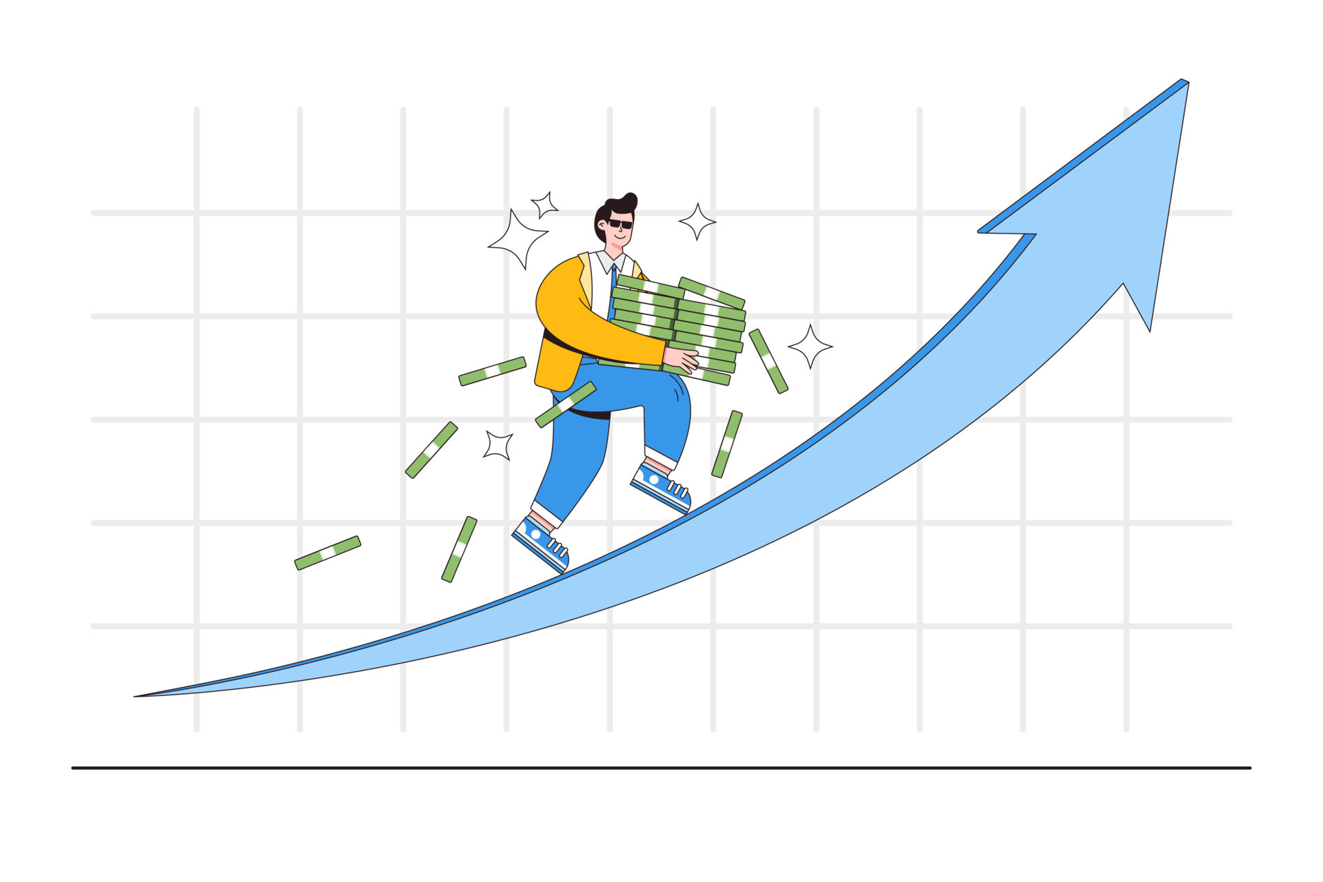 Investment profit growing, stock market growth, earn more income ... Investment profit growing, stock market growth, earn more income ...