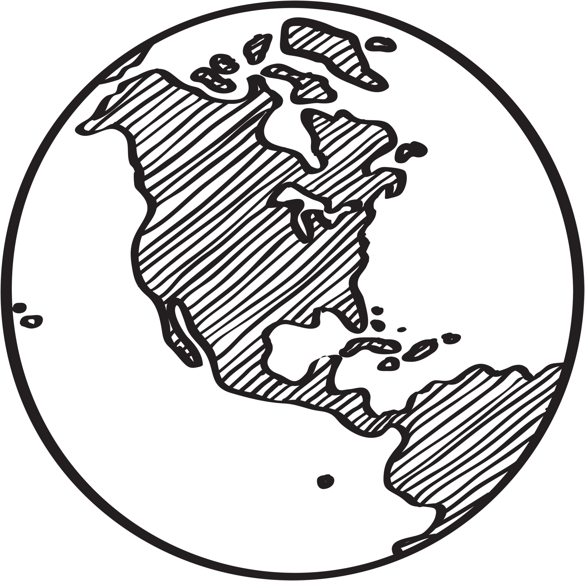 Globe Outline Png