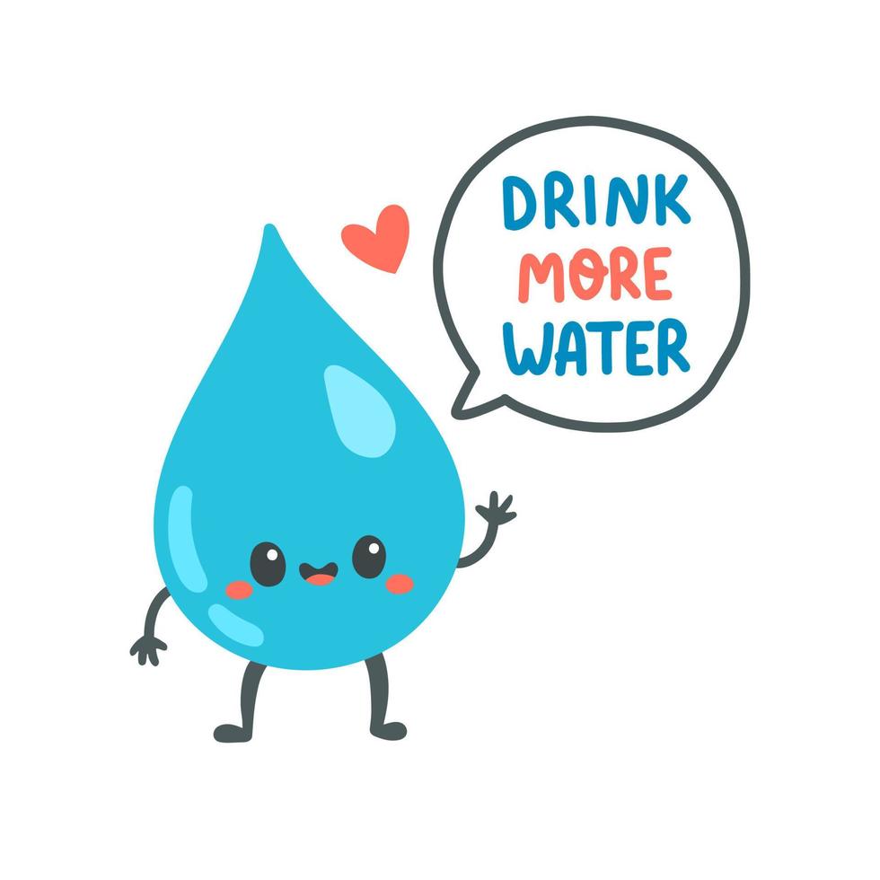 Drink more water quote flat design vector illustration 10253435 Vector Art at Vecteezy