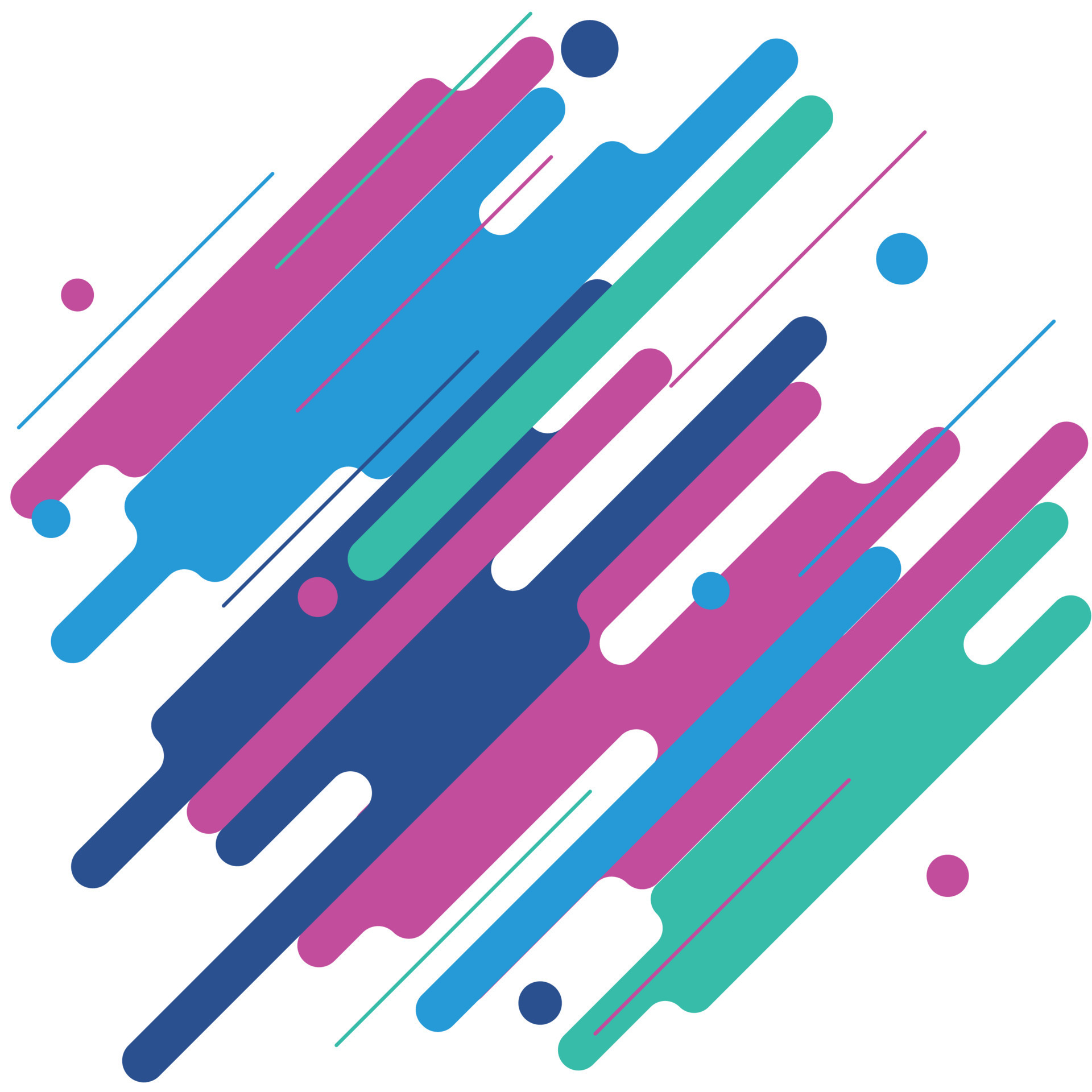 Modern Style Abstraction With Composition Made Of Various Rounded Shapes In Color Vector