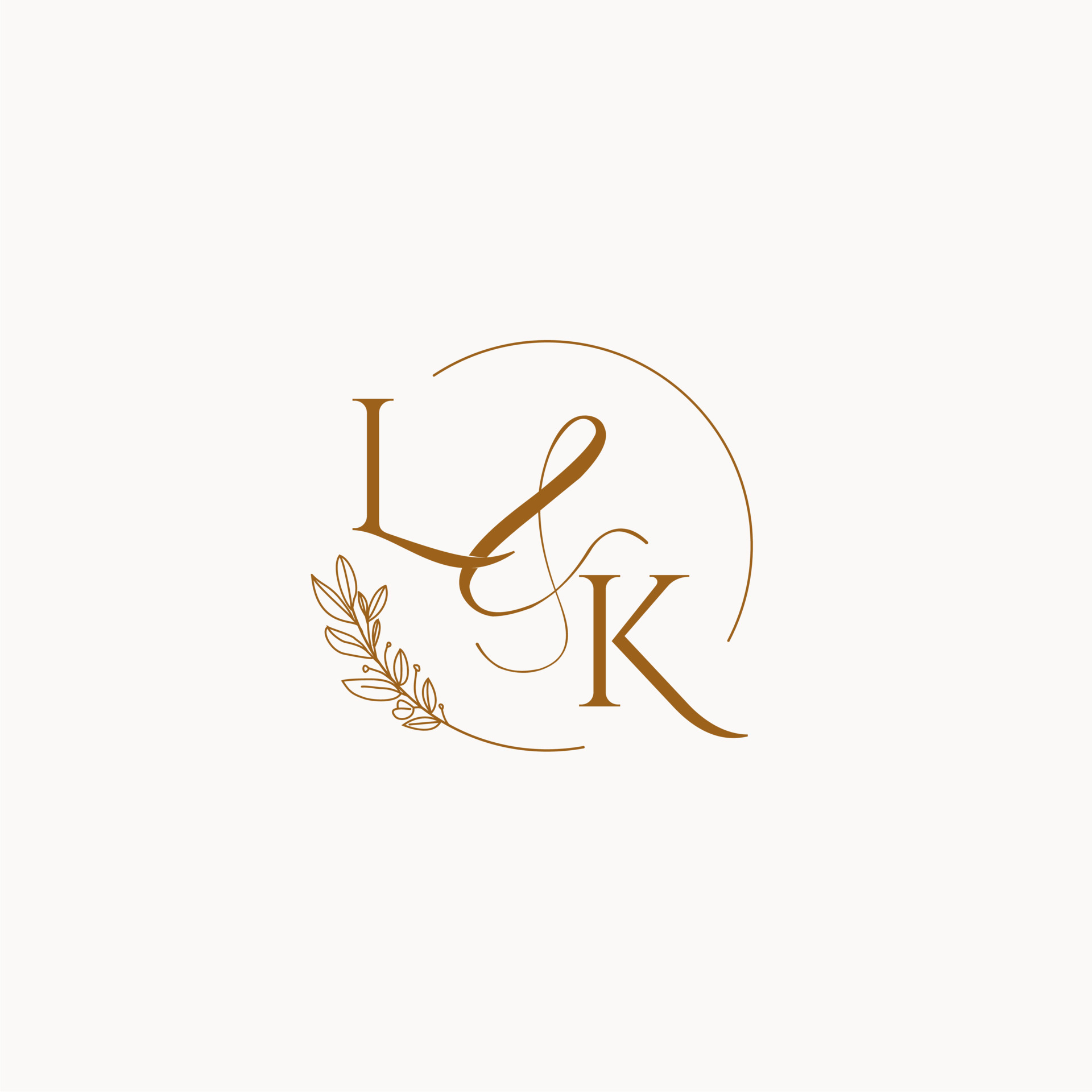 Lk Initial Wedding Monogram Logo 10256257 Vector Art At Vecteezy