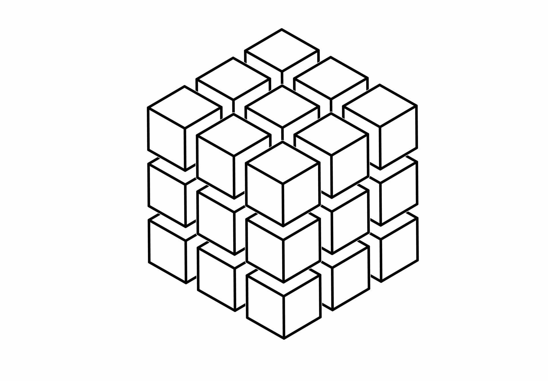 cube 3d combination puzzle isolated on white background 10258127 Vector Art at Vecteezy