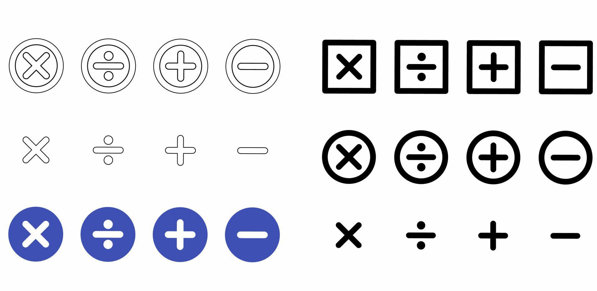basic mathematical symbols isolated on white background 10258393 Vector ...