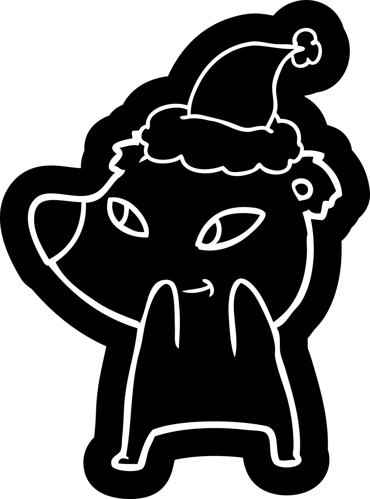 Cute Cartoon Icon Of A Bear Wearing Santa Hat 10266507 Vector Art At