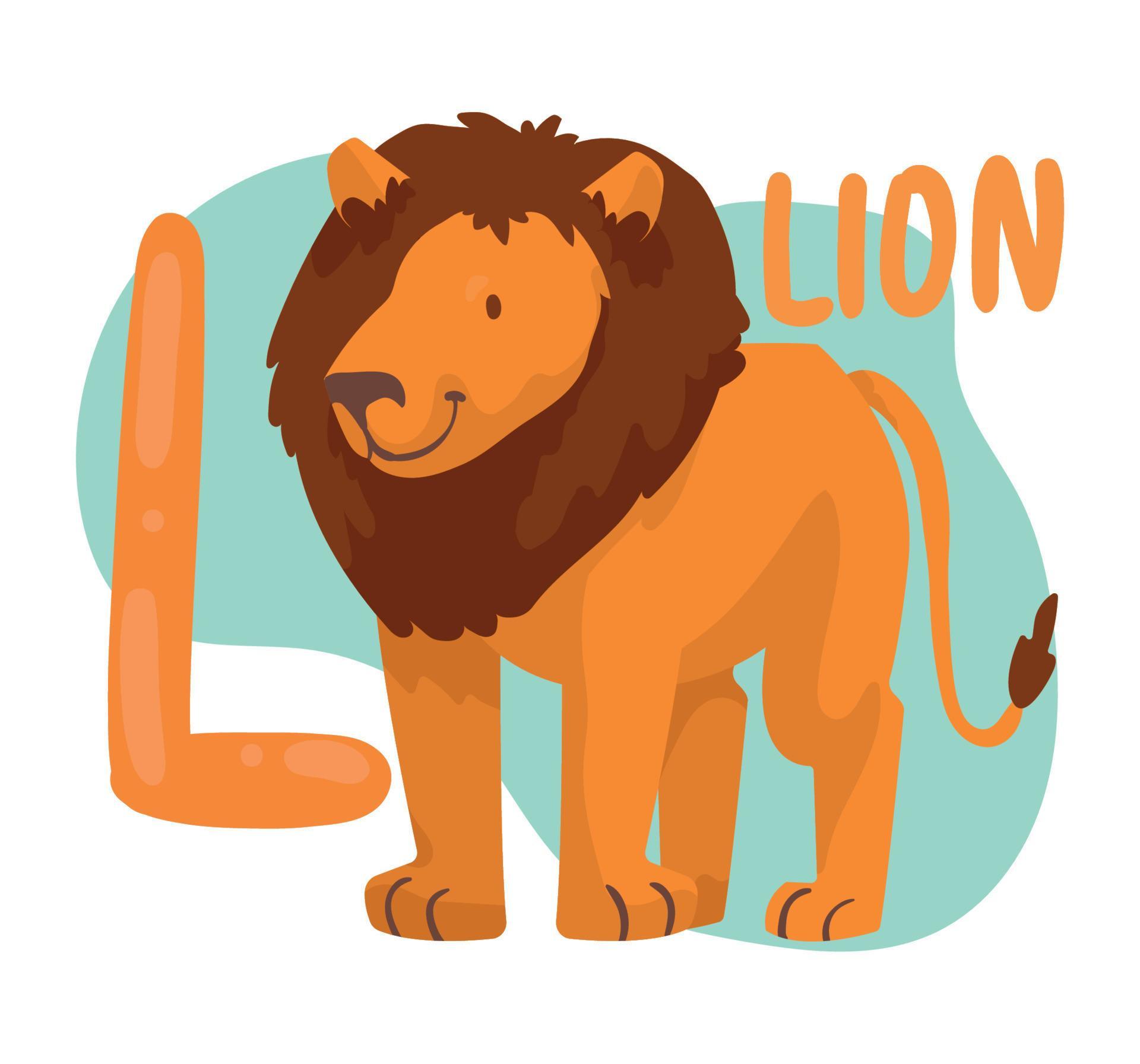 lion and alphabet letter 10270359 Vector Art at Vecteezy