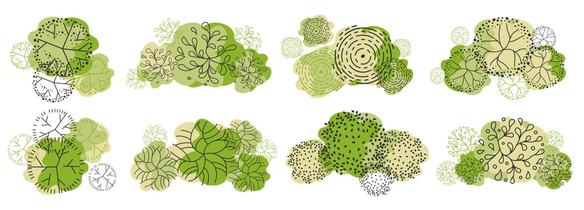 Tree for architectural floor plans. Entourage design. Various trees ...